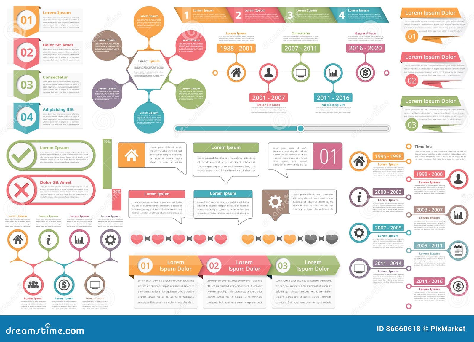 Infographic Elements Set. Infographics Dashboard Template With Graph ...