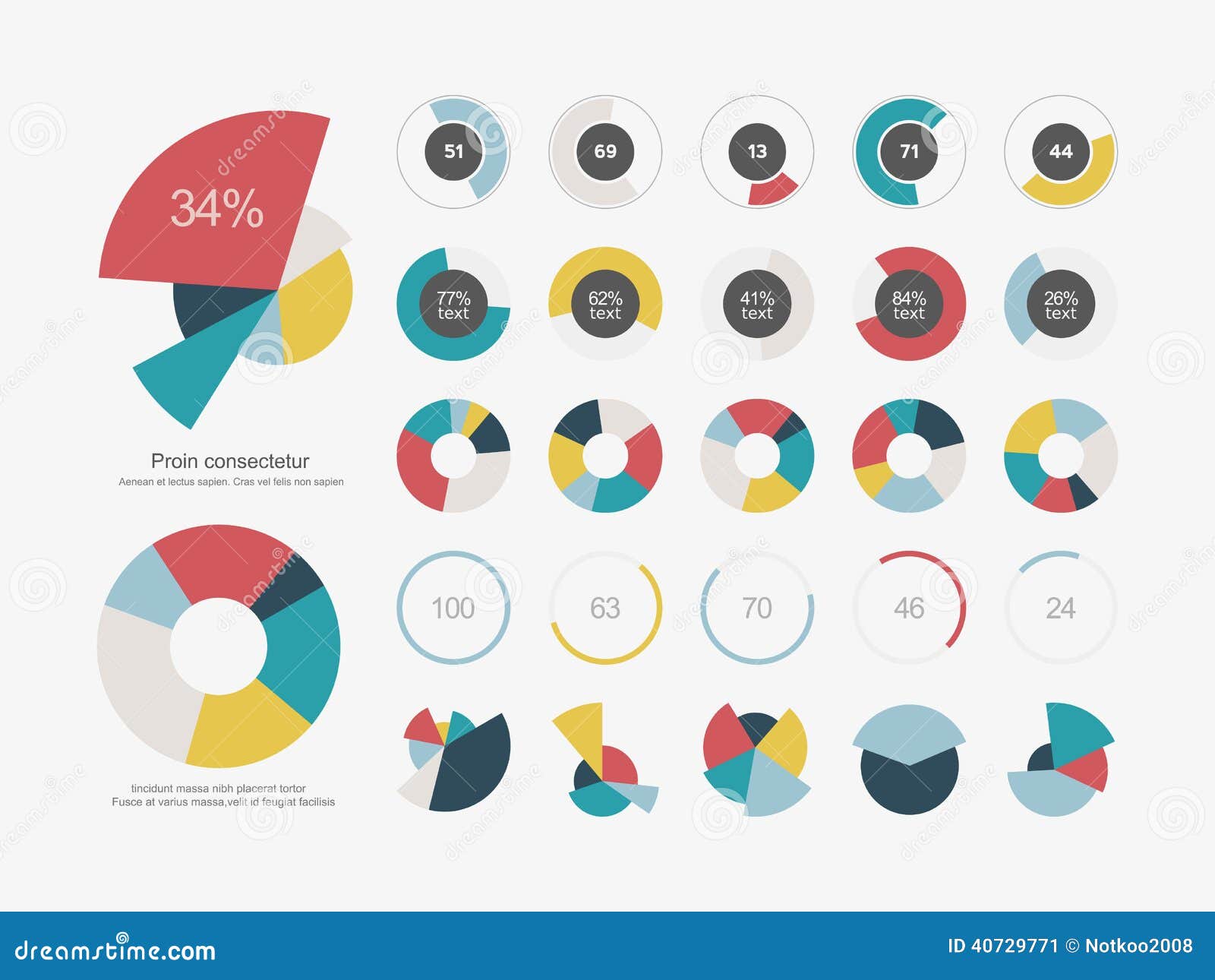Infographic Elements Pie Chart Set Icon Stock Vector - Illustration of ...