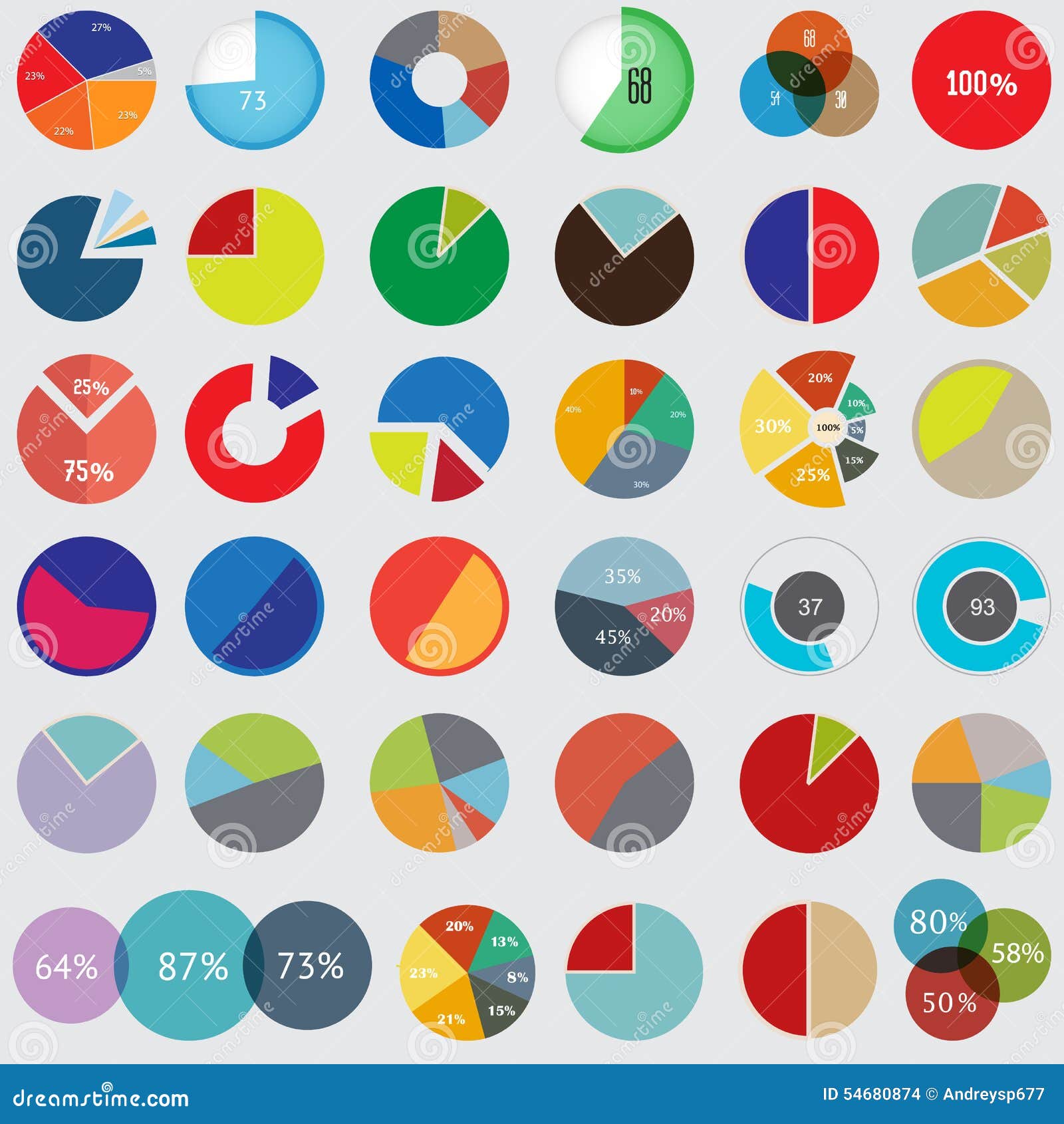 Infographic Elements, Pie Chart Set Icon, Business Elements and ...