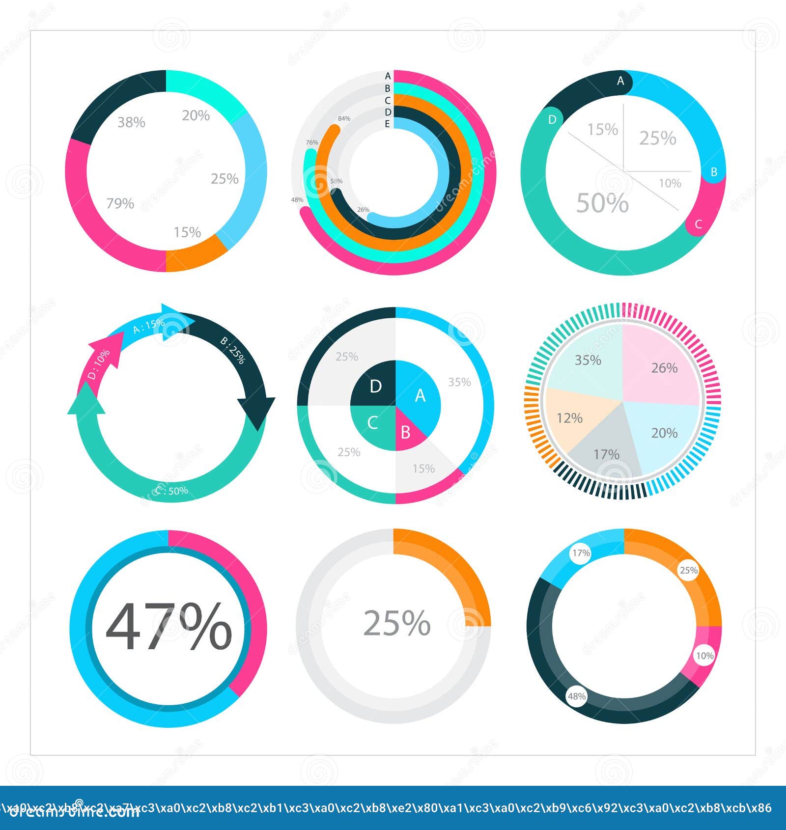 Infographic Elements, Pie Chart Set Icon. Stock Vector - Illustration ...