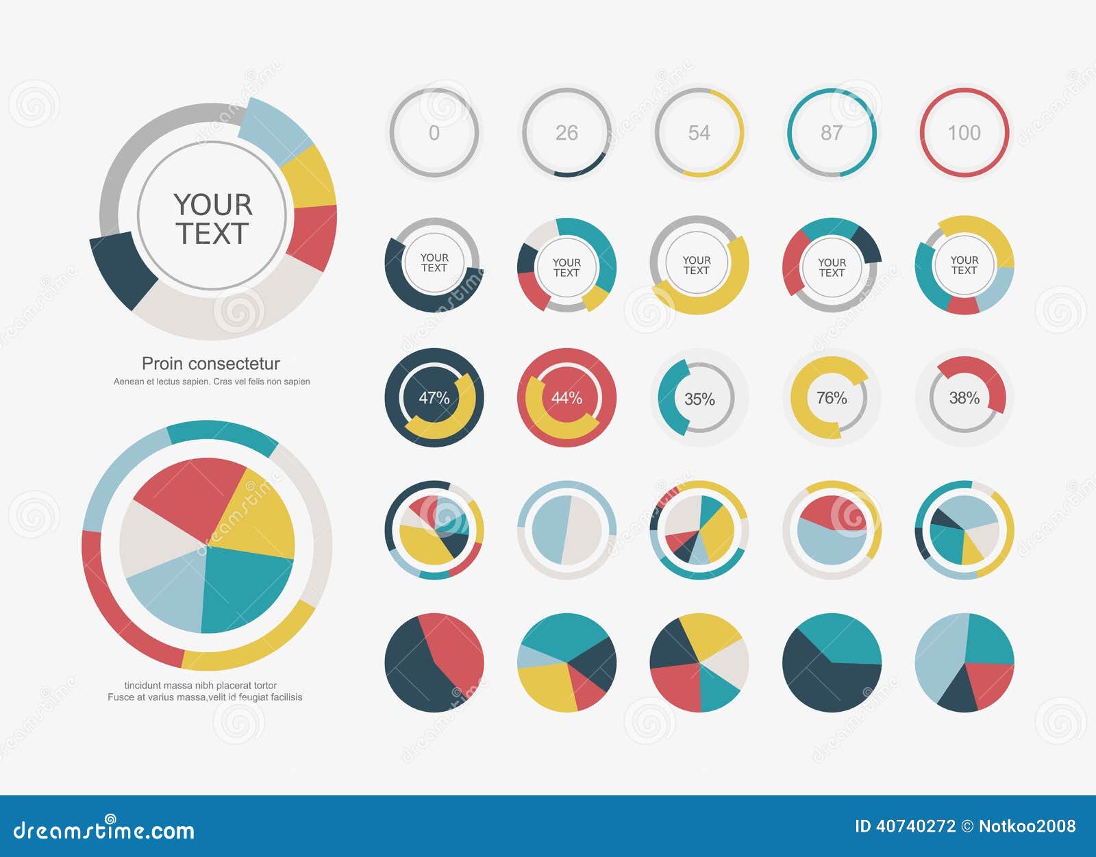 Infographic Elements Pie Chart Set Icon Stock Vector - Illustration of ...