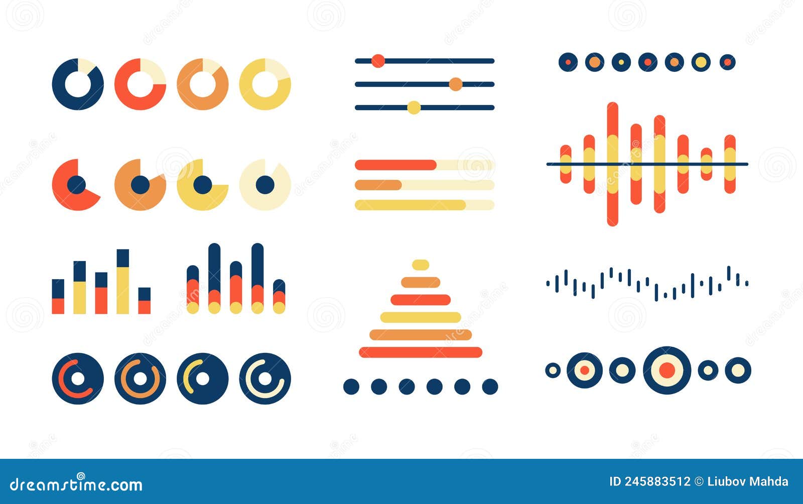 Infographic Elements. Pop Art Graphs Charts Diagrams for Business ...