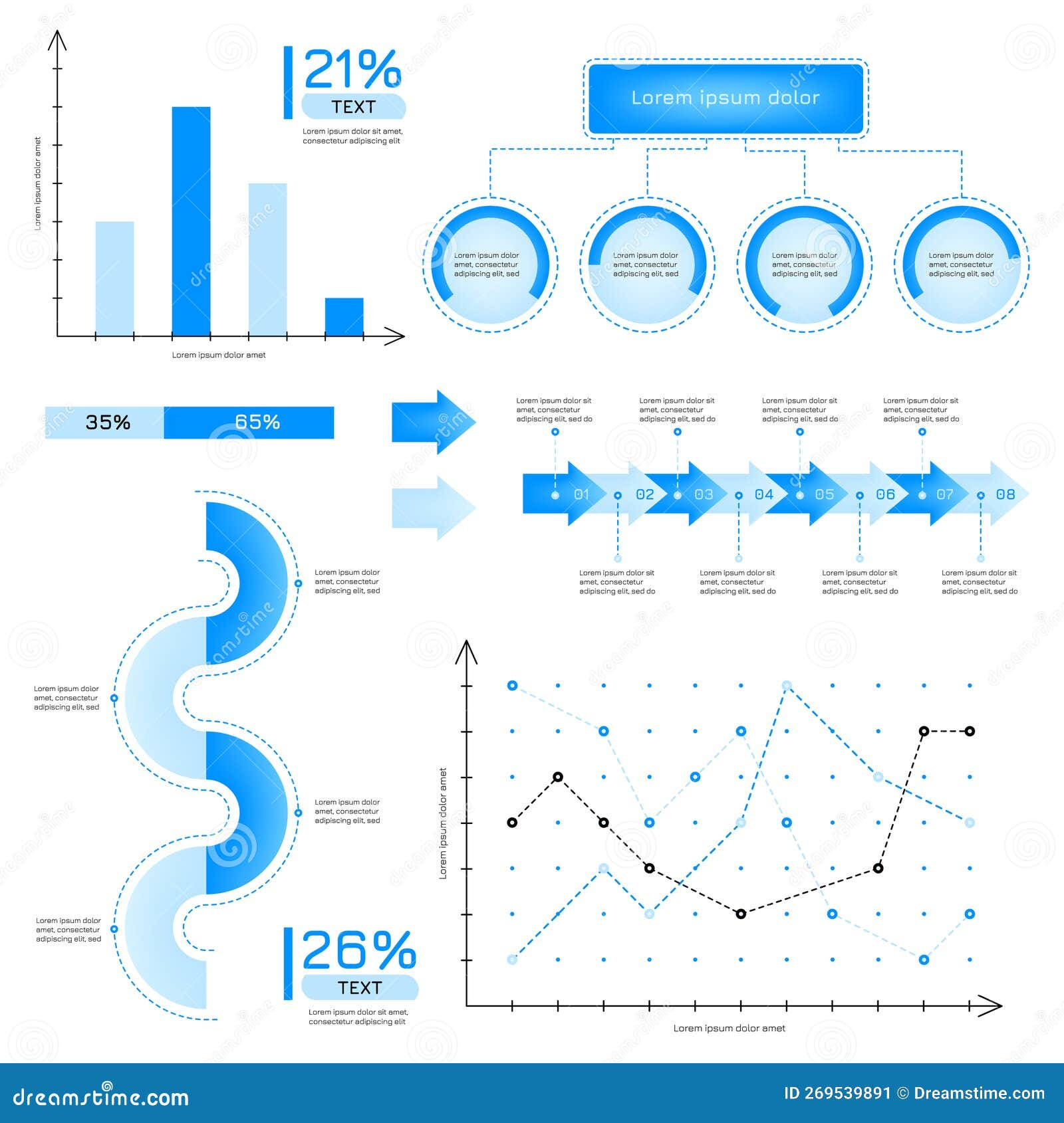 Infographic Elements set stock vector. Illustration of chart - 269539891