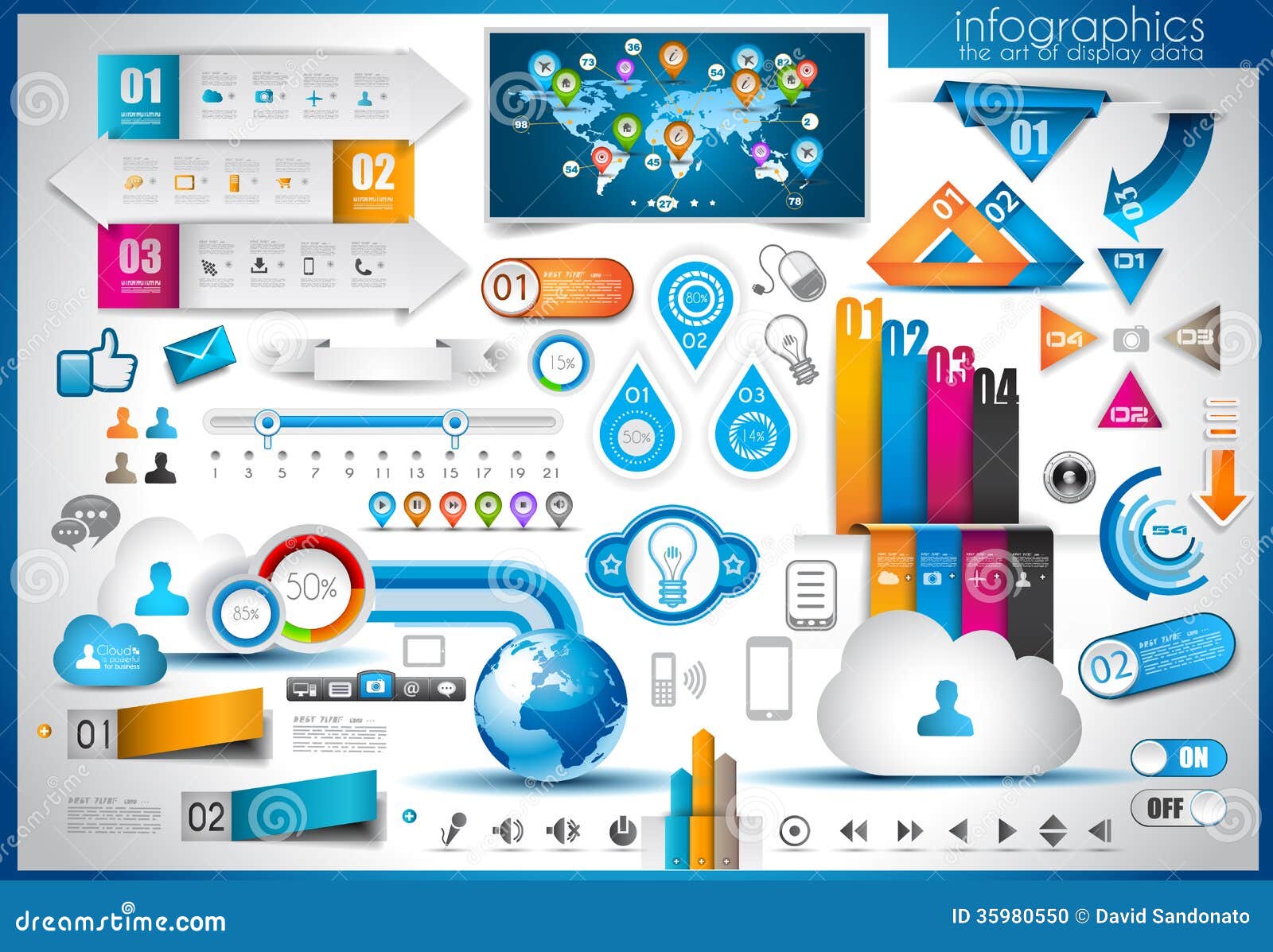 Infographic Elements - Set of Paper Tags Stock Vector - Illustration of ...