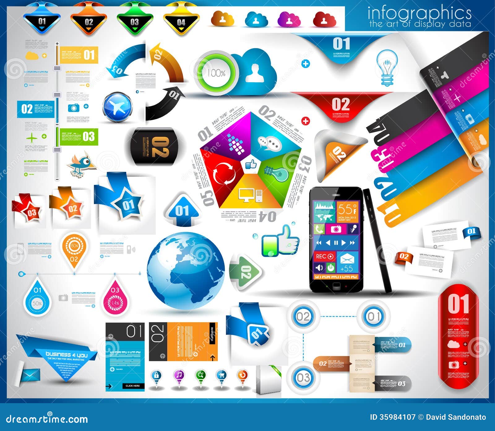 Infographic Elements - Set of Paper Tags, Stock Vector - Illustration ...