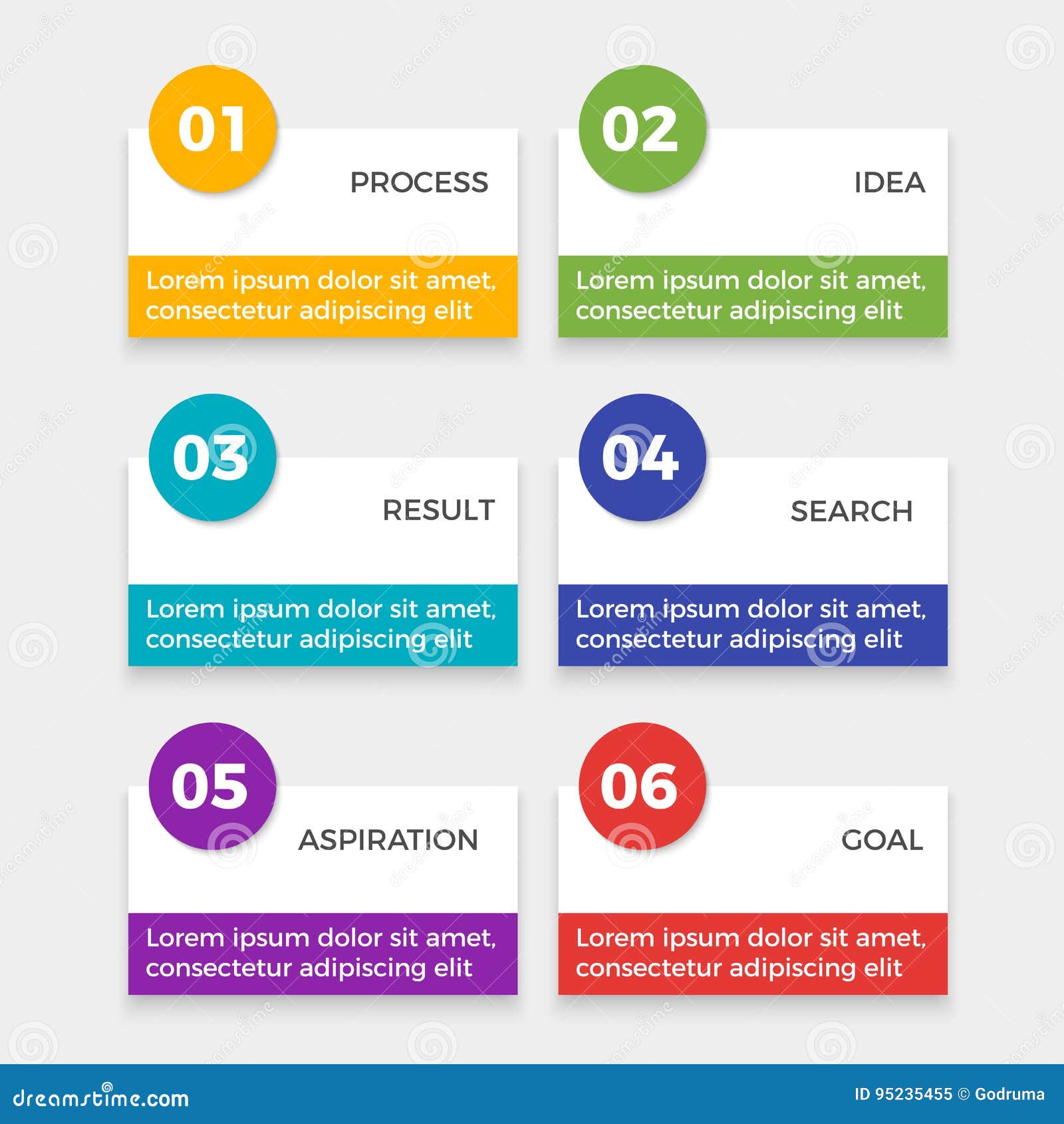 Infographic Elements with Steps Process, Idea and Result, Search ...