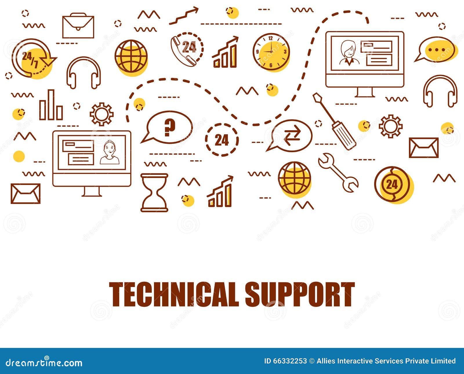 Infographic Elements for Technical Support. Stock Illustration ...