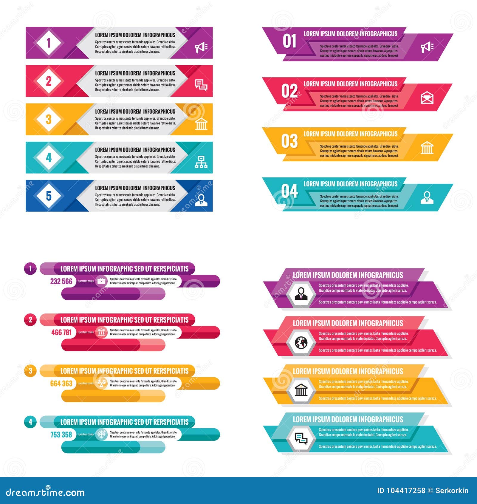 Infographic Elements Template Business Concept Horizontal Banners for ...