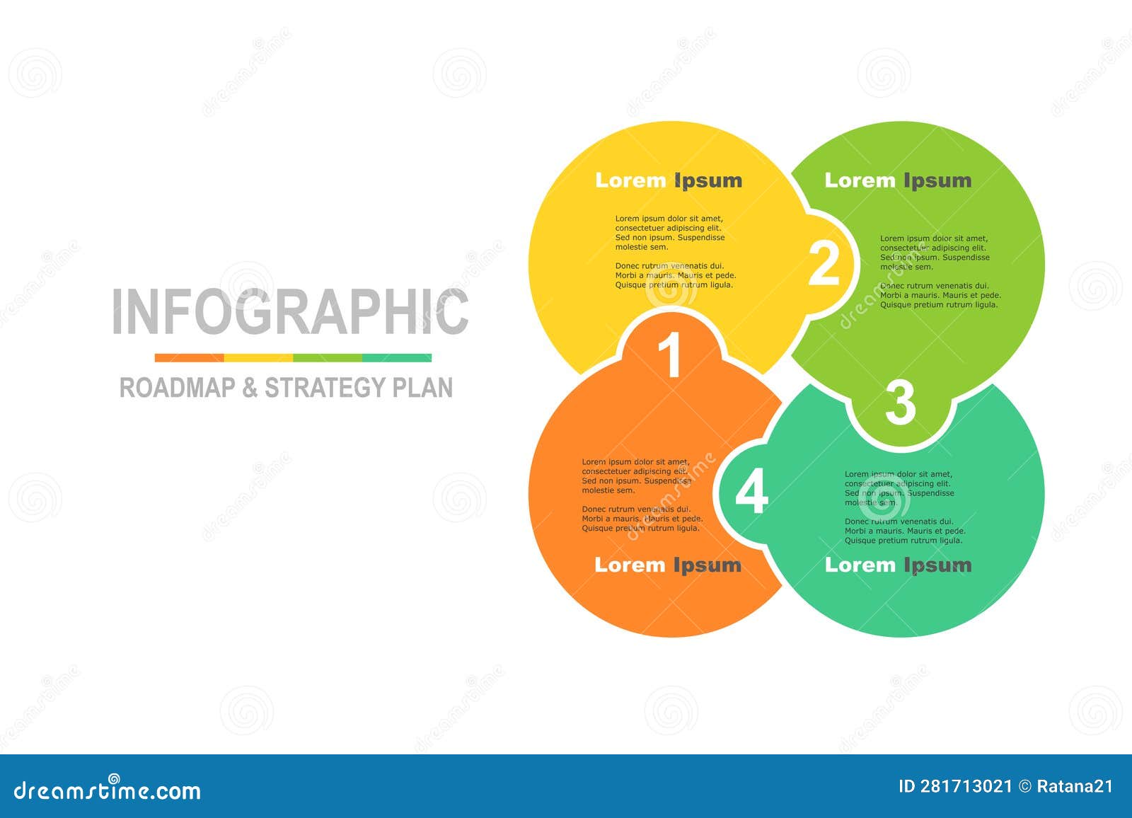 Infographic Elements Template, Business Concept with , 4 Steps , Circle ...