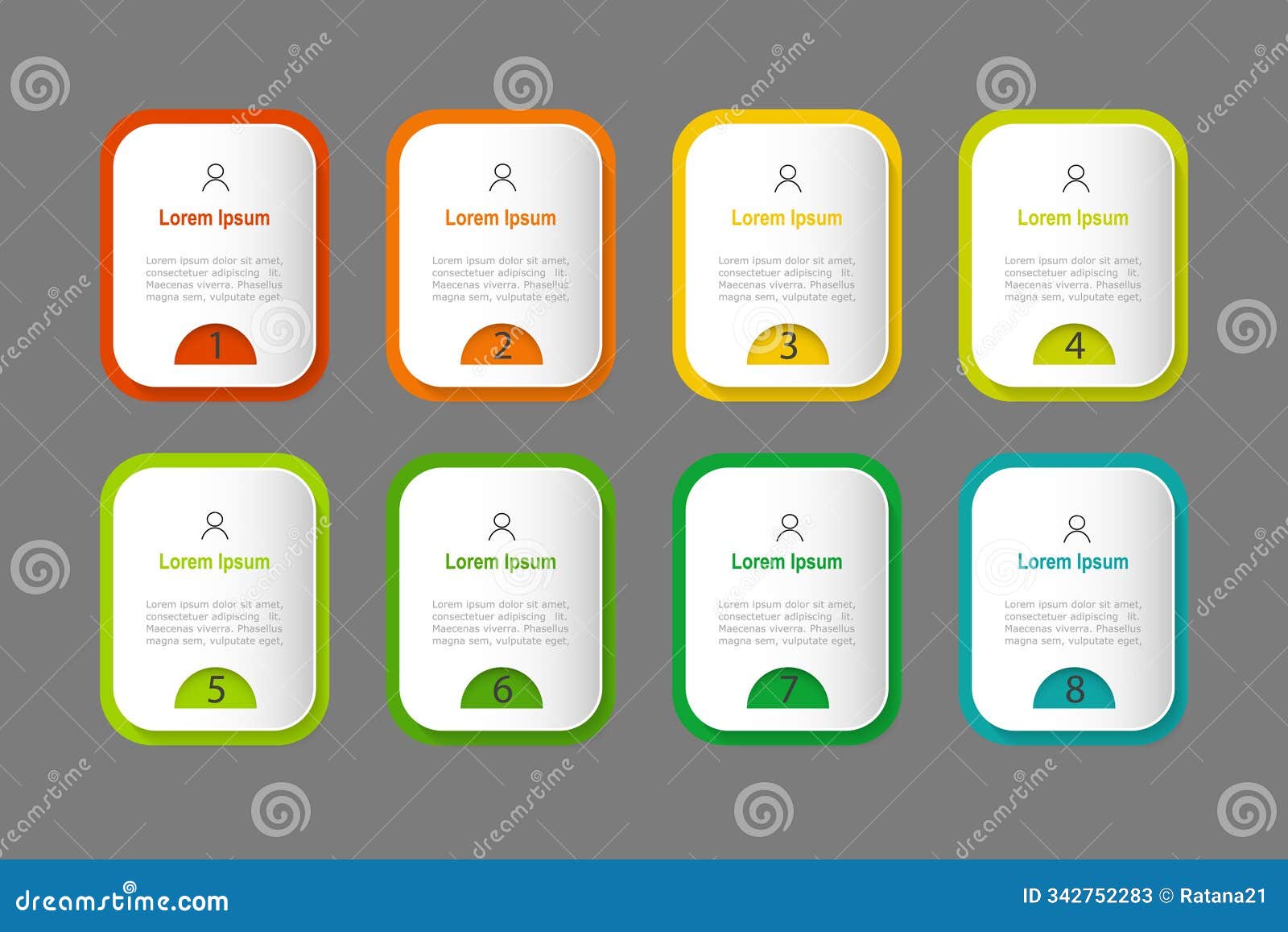 Infographic Element Template, Business Concept with 8 Steps, Colorful ...