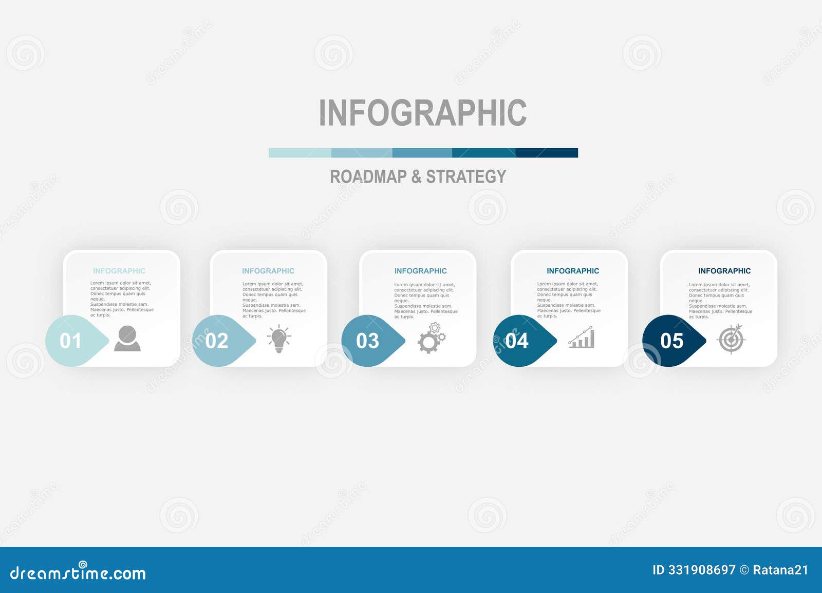 Infographic Element Template, Business Concept with , 5 Steps , Minimal ...