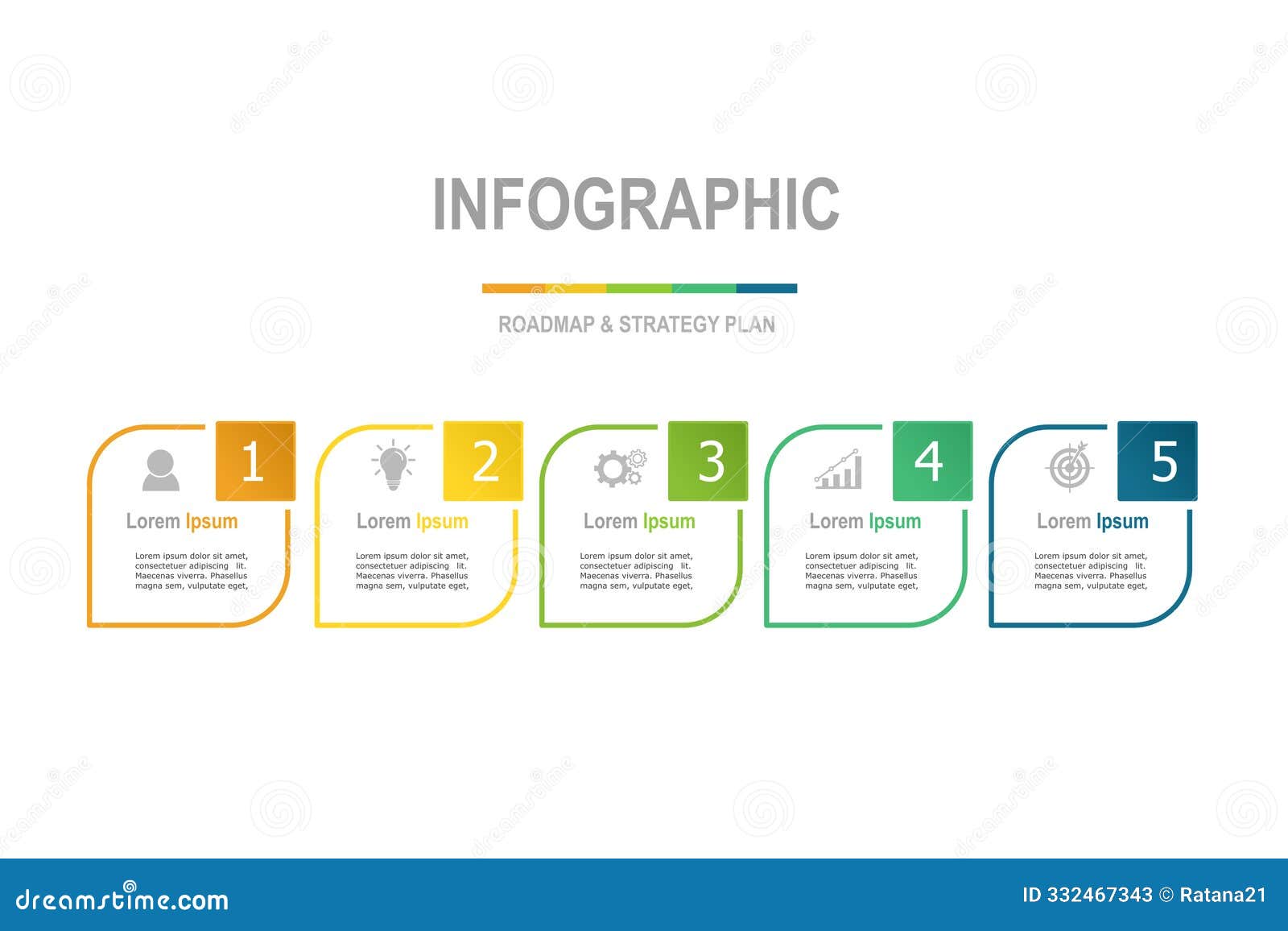Infographic Element Template, Business Concept with 5 Steps , Minimal ...