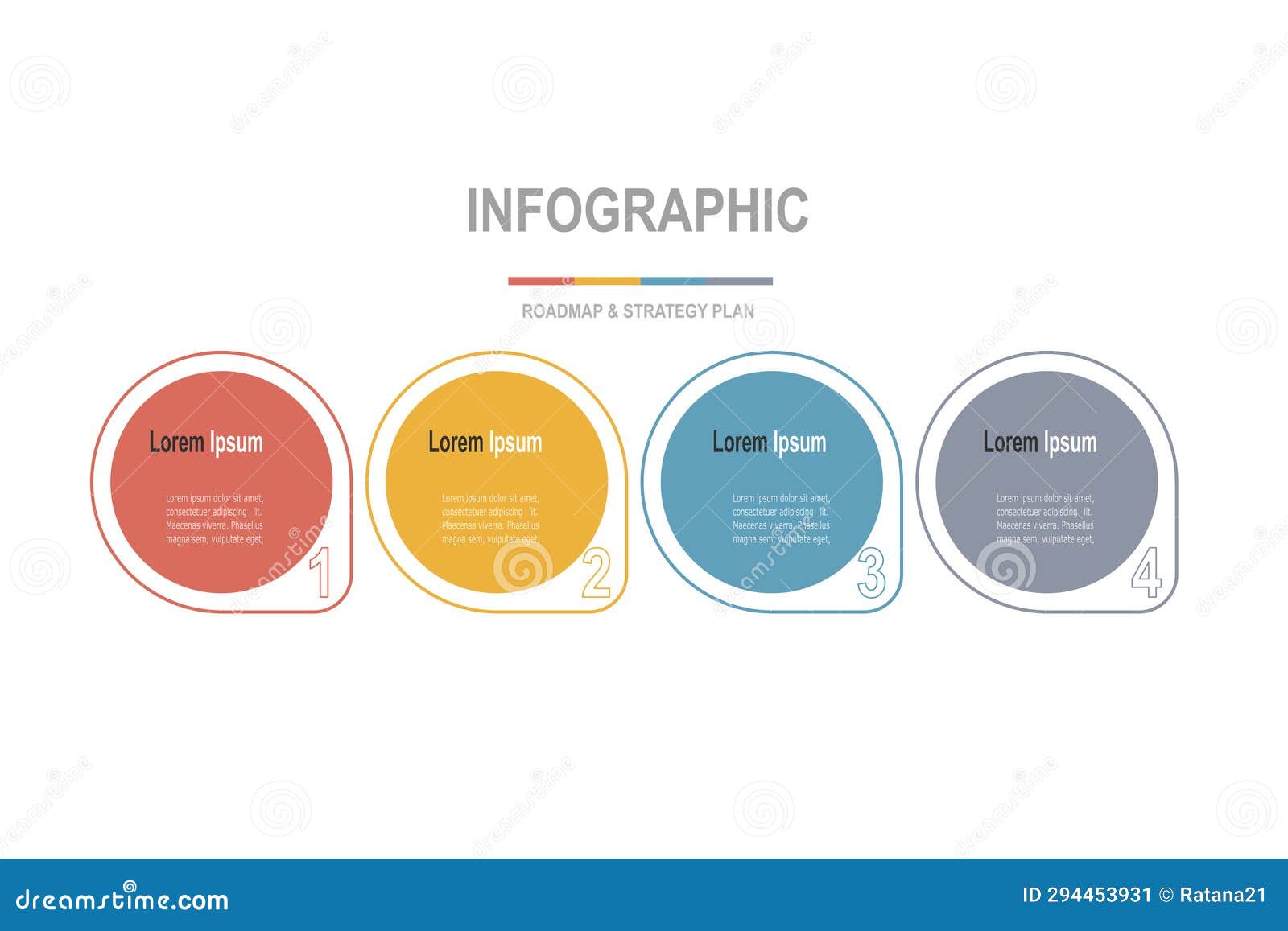 Infographic Element Template, Business Concept with, 4 Steps, Multi ...