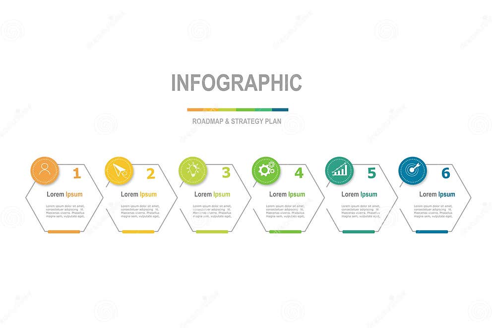 Infographic Element Template, Business Concept with 6 Steps, Multi ...