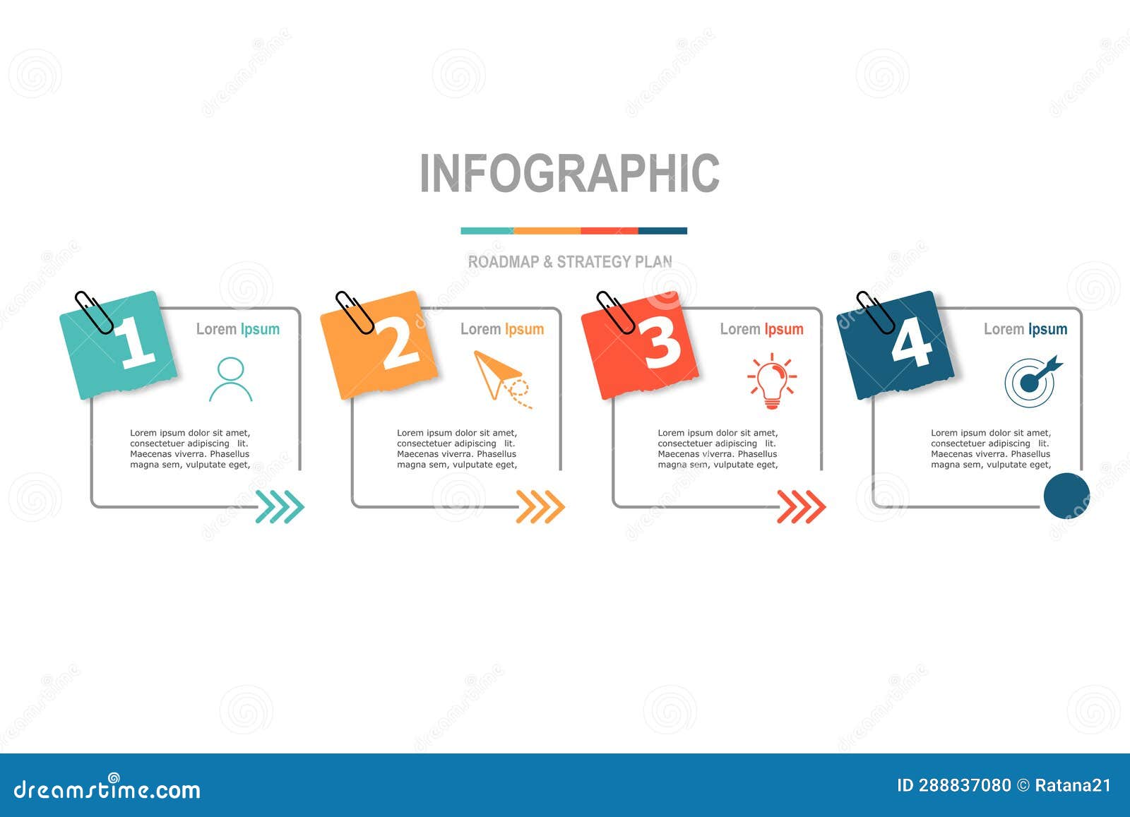 Infographic Element Template, Business Concept with 4 Steps, Multi ...