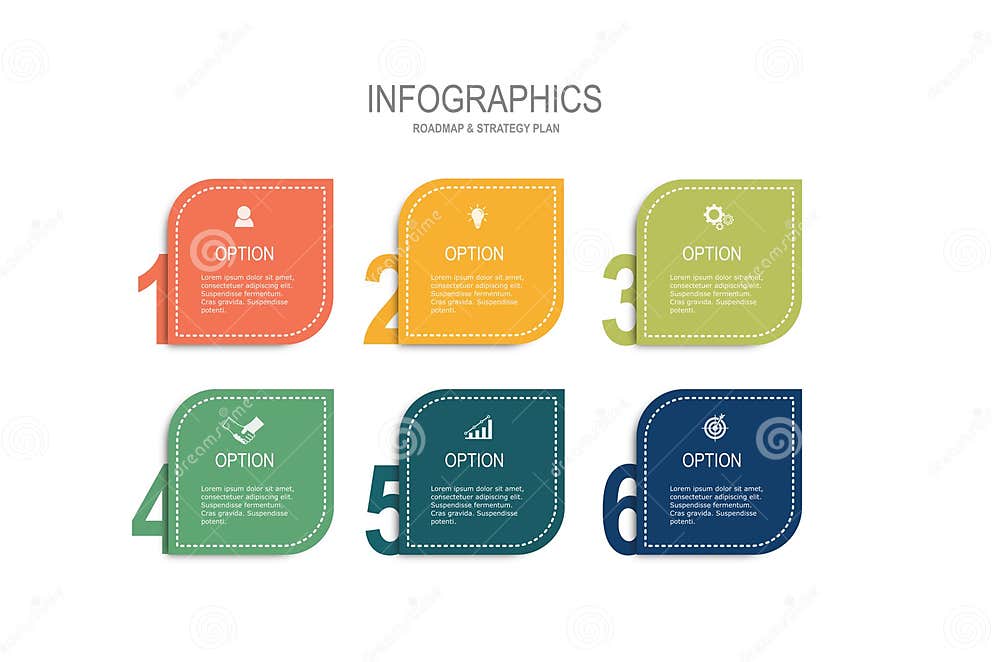 Infographic Element Template, Business Concept with, 6 Steps, Multi ...