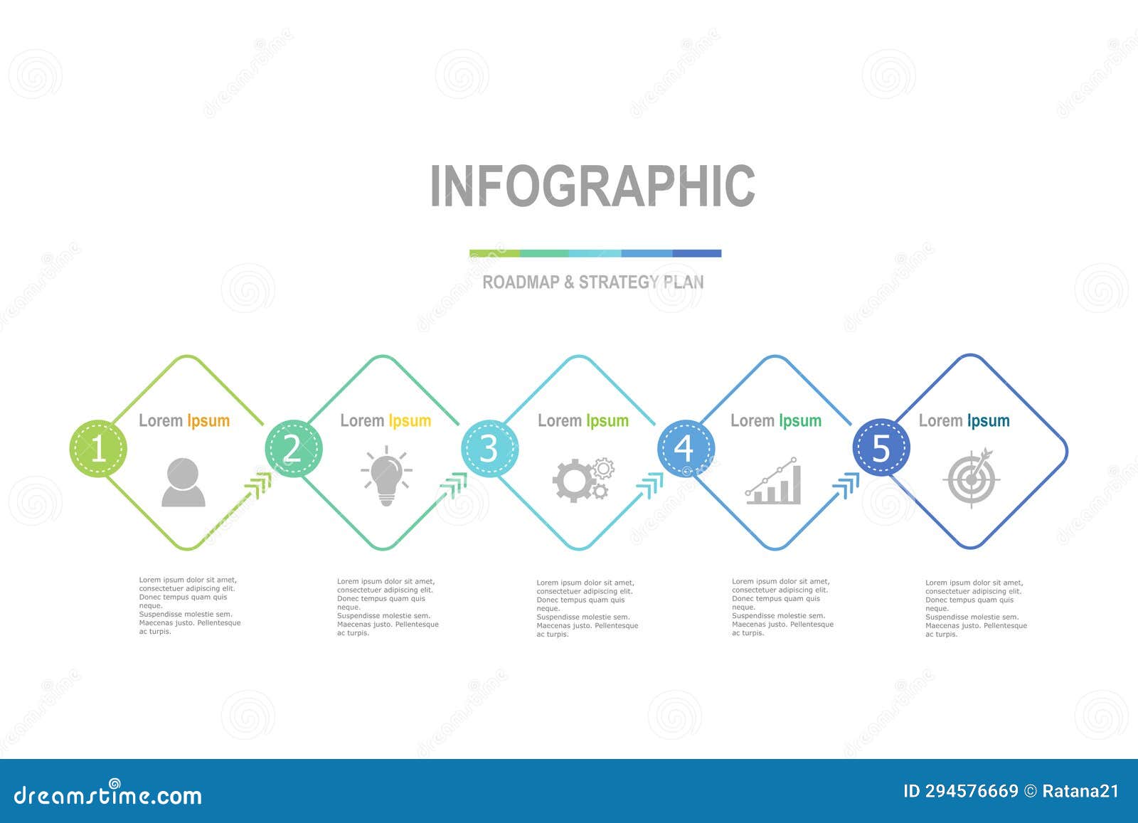 Infographic Elements Template, Business Concept with, 5 Steps, Multi ...