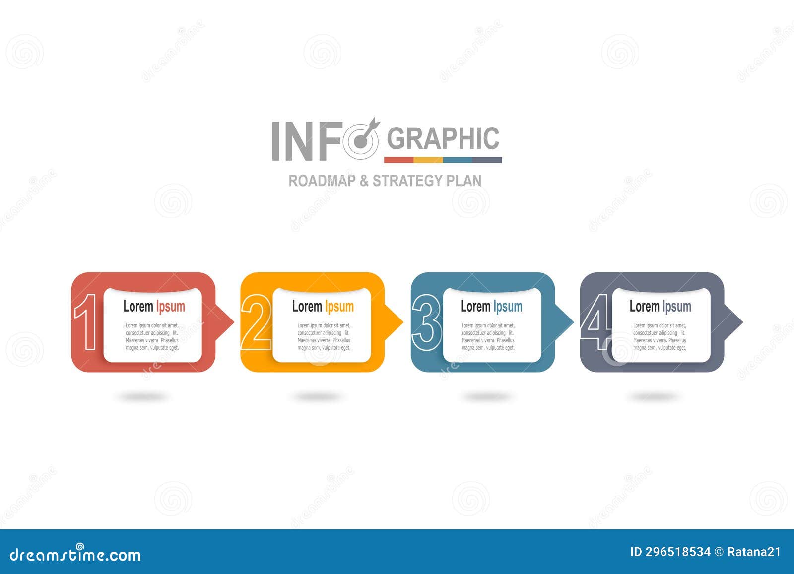 Infographic Element Template, Business Concept with, 4 Steps, Multi ...