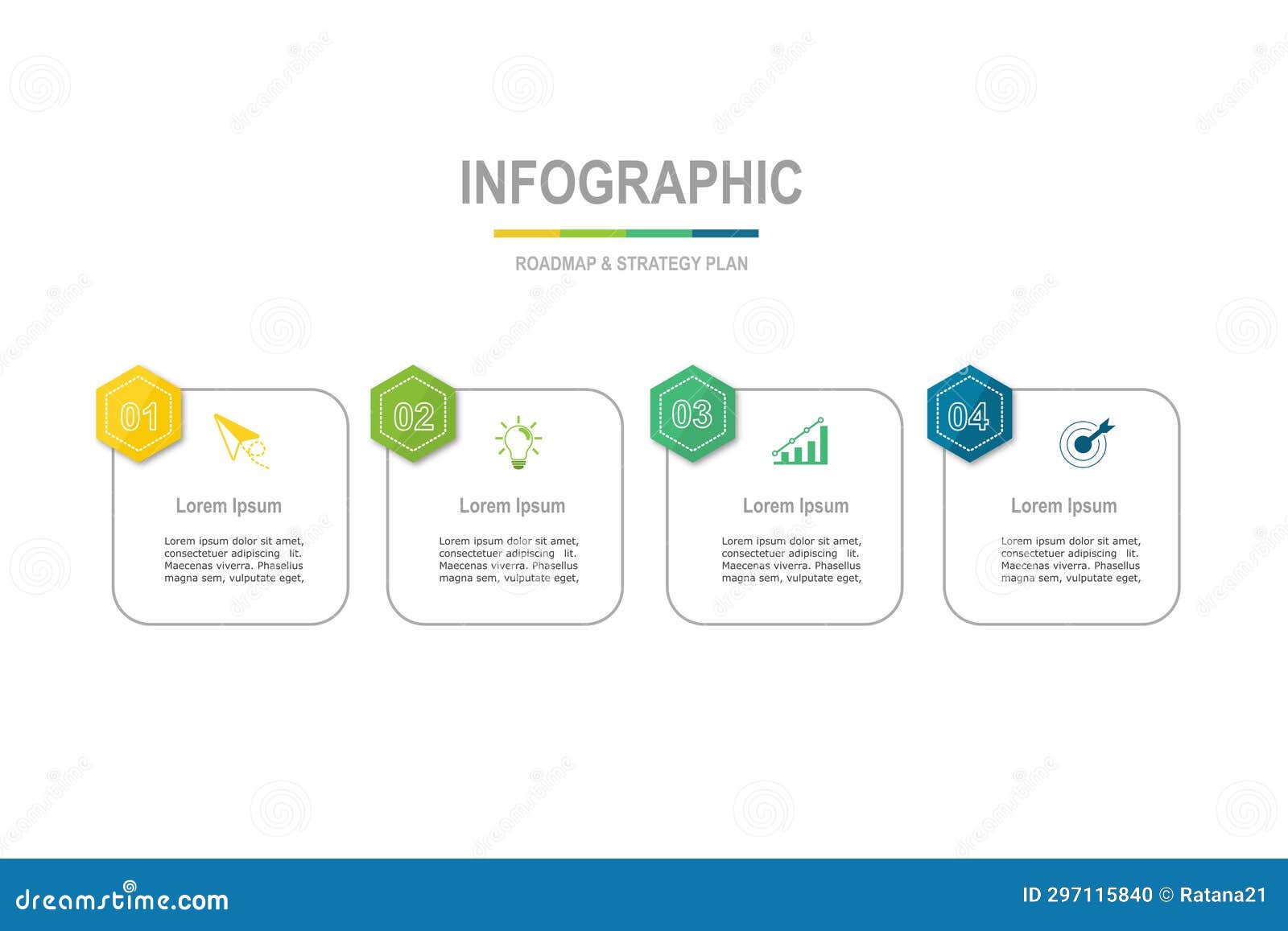Infographic Element Template, Business Concept with, 4 Steps, Multi ...