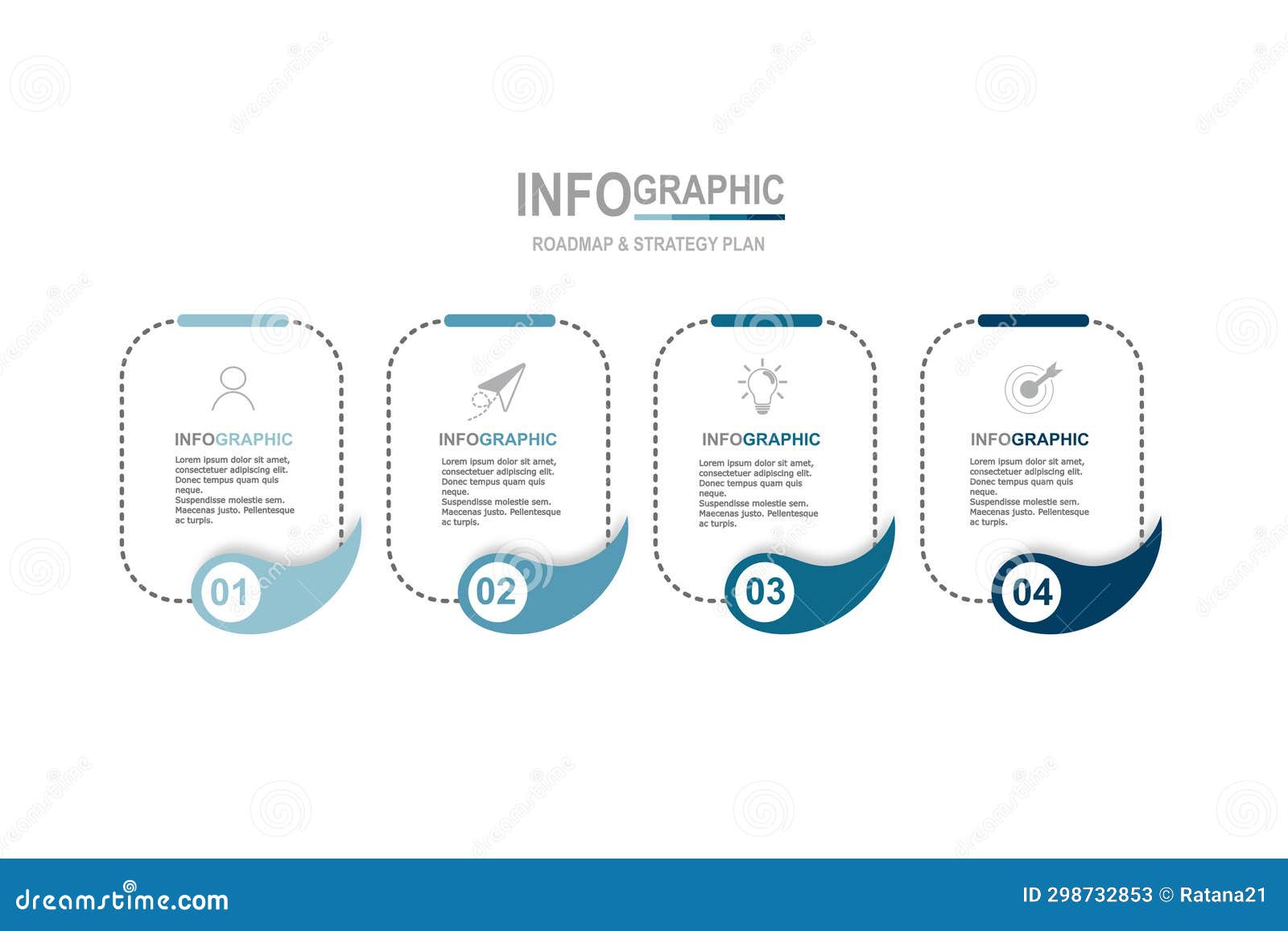 Infographic Element Template, Business Concept with 4 Steps, Multi ...