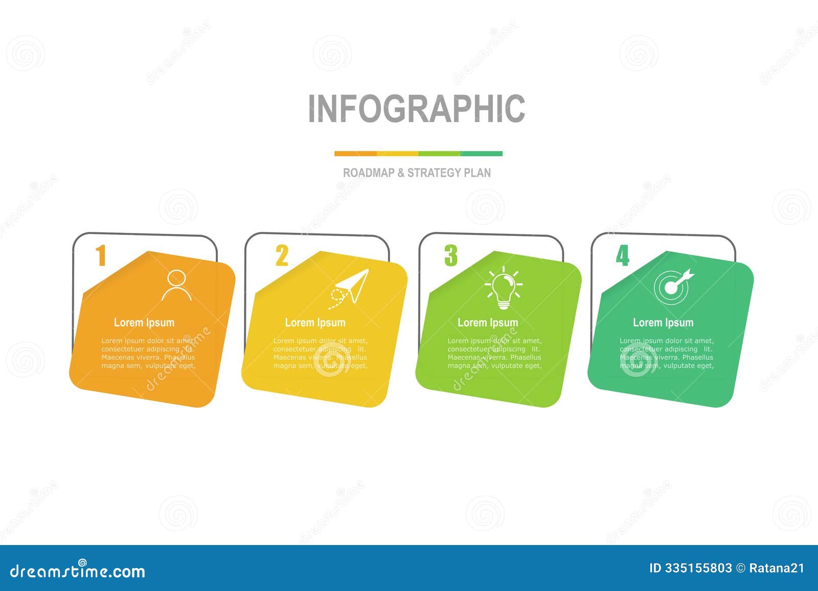 Infographic Elements Template, Business Concept with 4 Steps, Multi ...