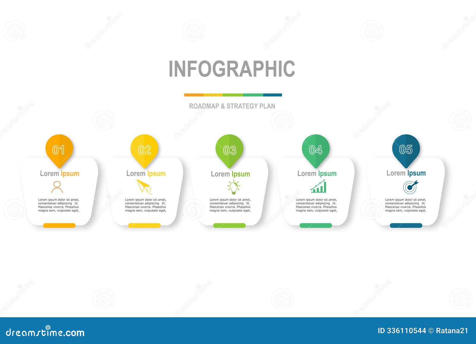 Infographic Element Template, Business Concept with 5 Steps, Multi ... Infographic Element Template, Business Concept with 5 Steps, Multi ...