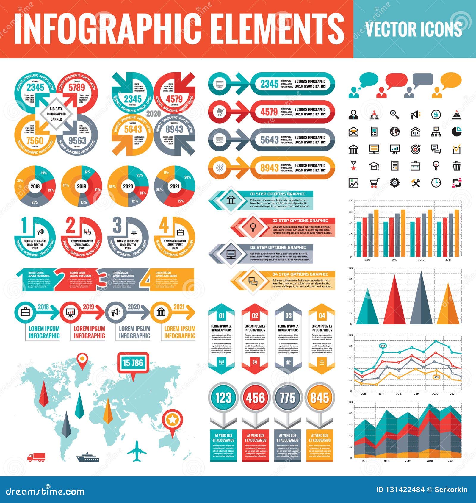 Infographic Elements Template Collection - Business Vector Illustration ...