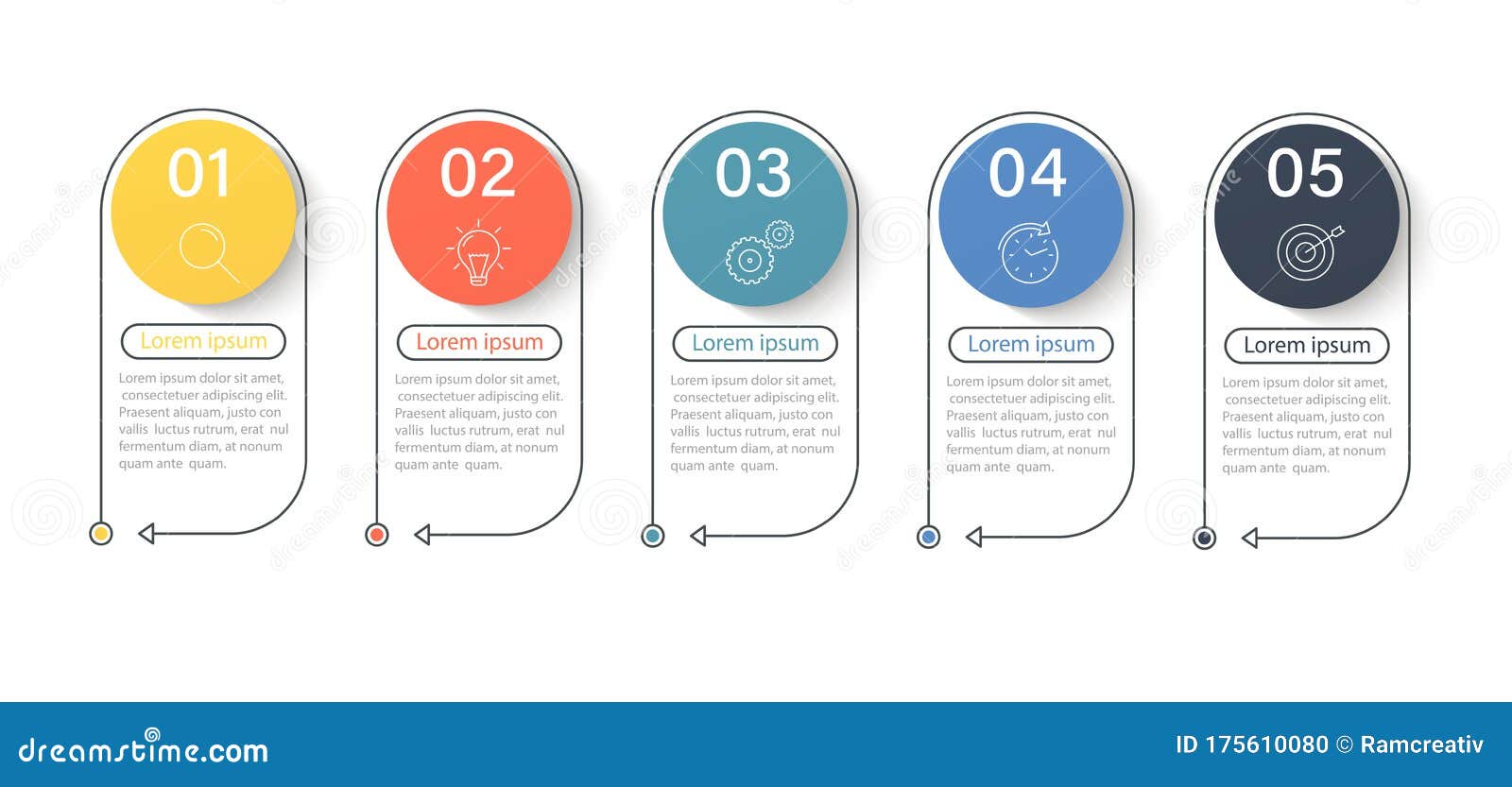 Infographic Elements, Timeline of Progressive Business Development with ...