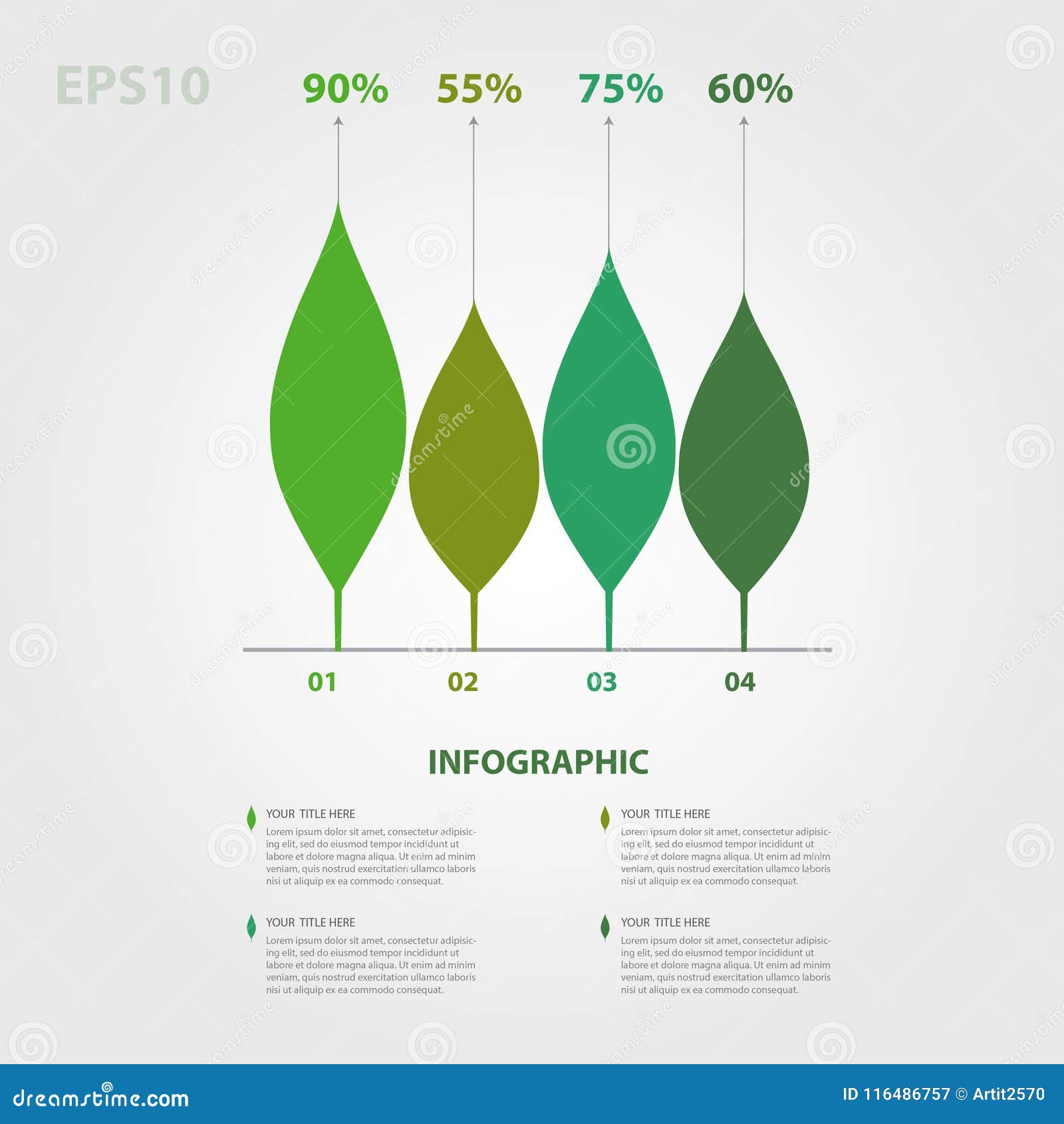 Infographic Elements Vector for Business, Leaves Icon, Graph, Chart ...