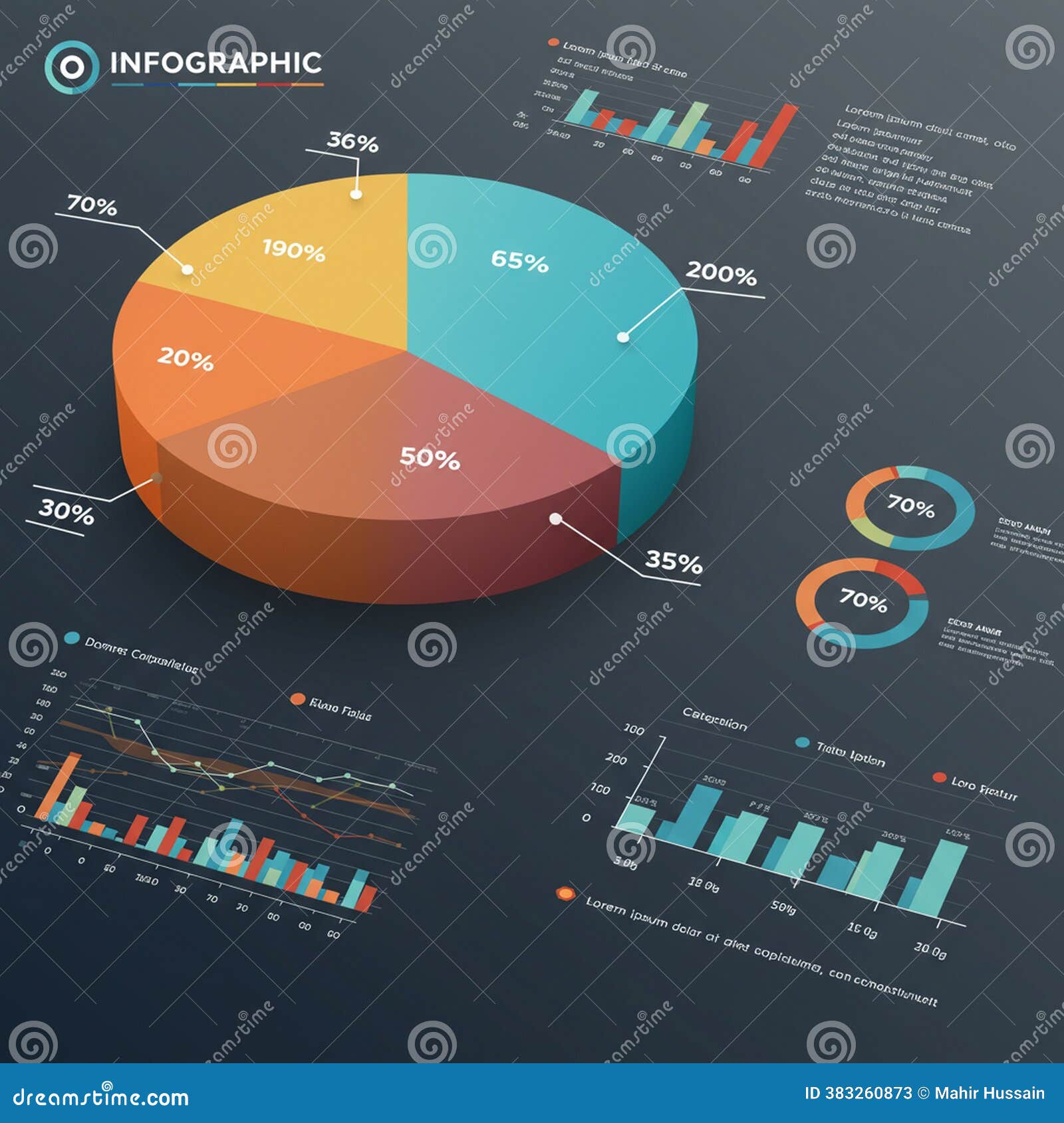 Infographic Featuring A Large Ascending Blue Arrow Overlaying A Bar ...