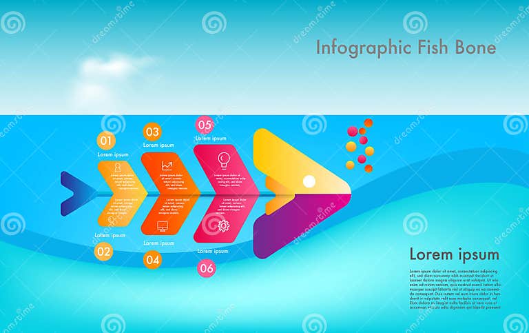 Infographic Fish Bone Chart To Present Data Template Stock Vector ...