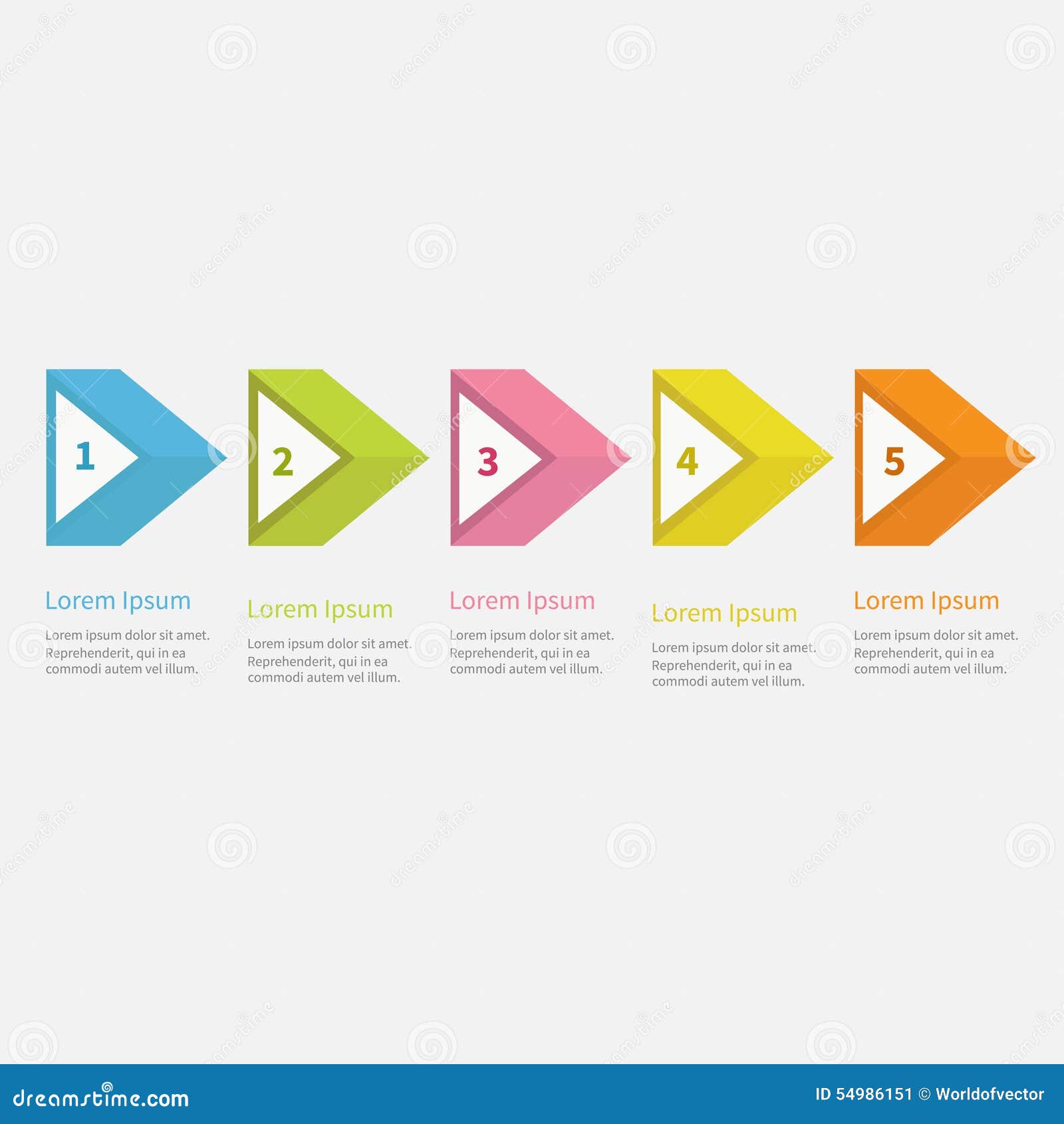 Five Step Chevron Menu Chart Cartoon Vector | CartoonDealer.com #58081937