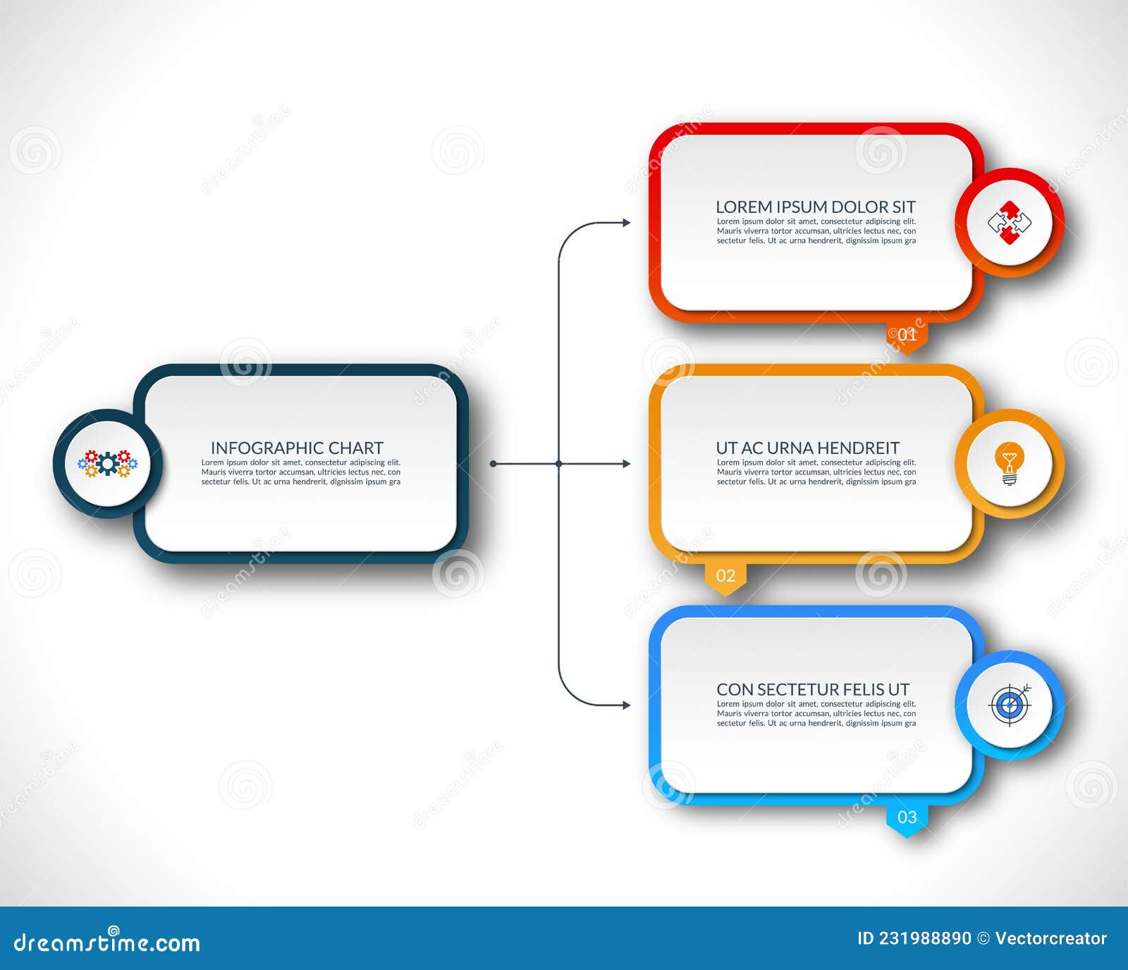 Infographic Flow Chart with 3 Steps, Parts, Options. Stock Vector ...