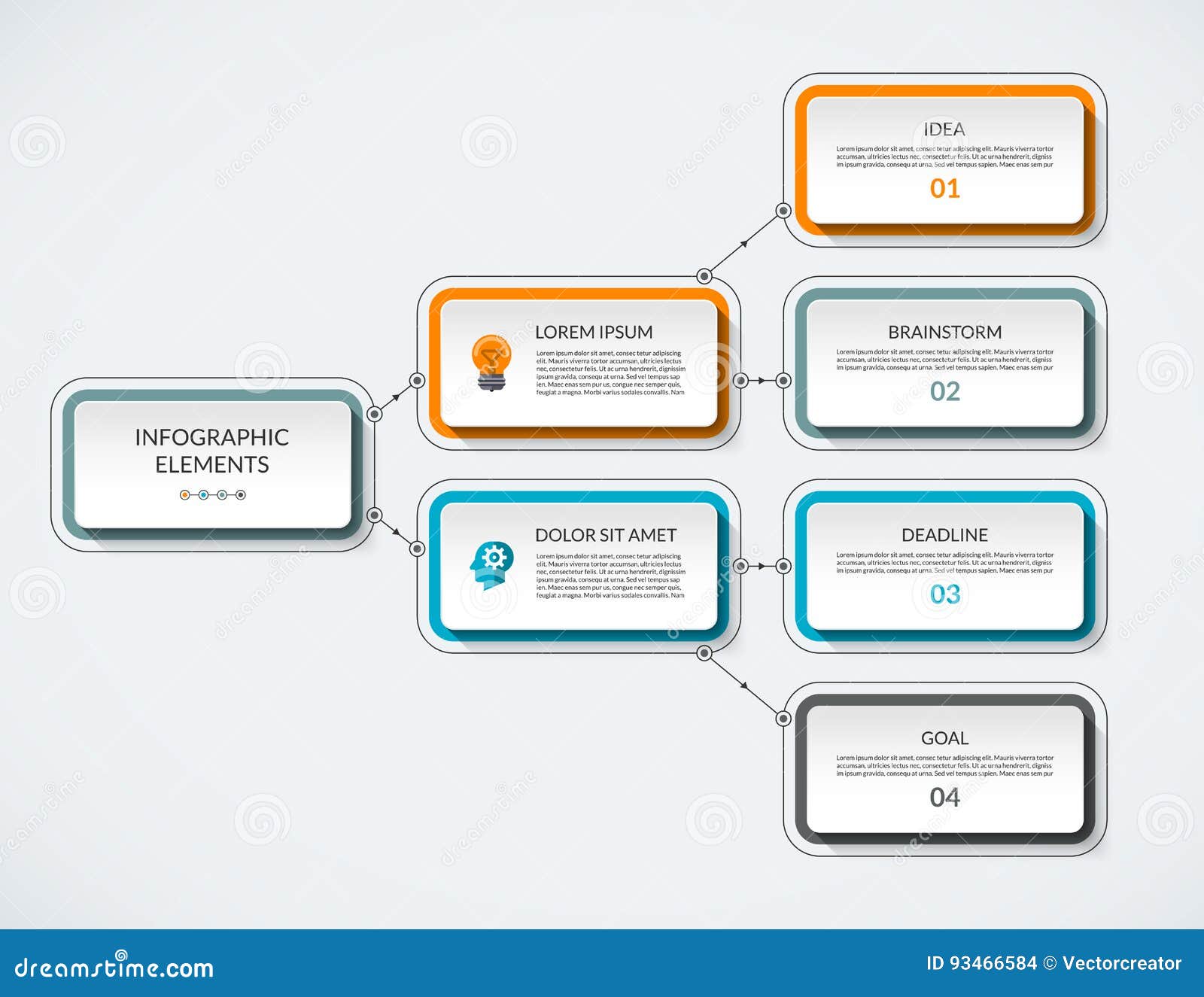 Infographic Flow Chart. Color Circles Chart. Cartoon Vector ...
