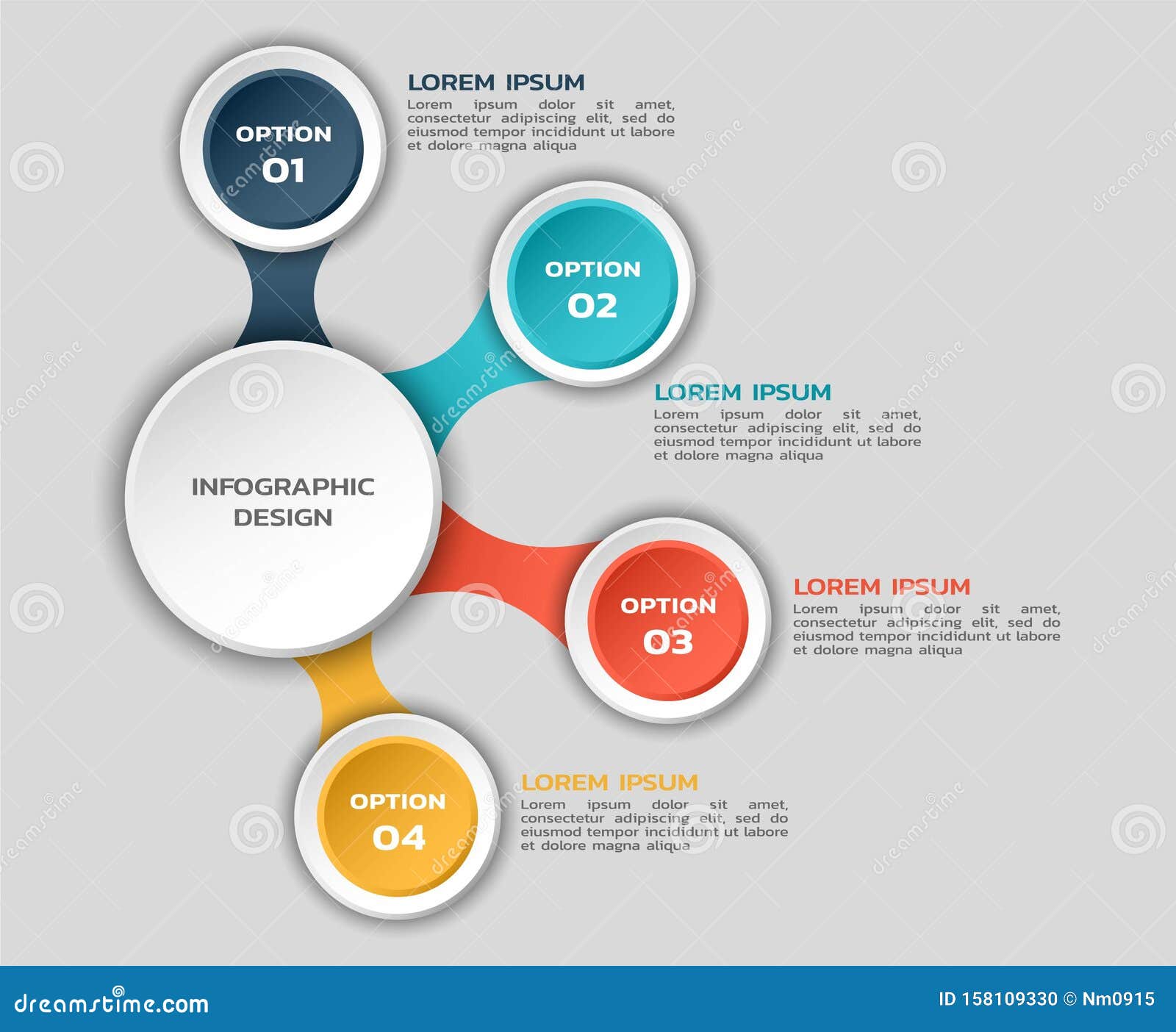 Infographic Flowchart with Four Options. Color Infographic Design with ...