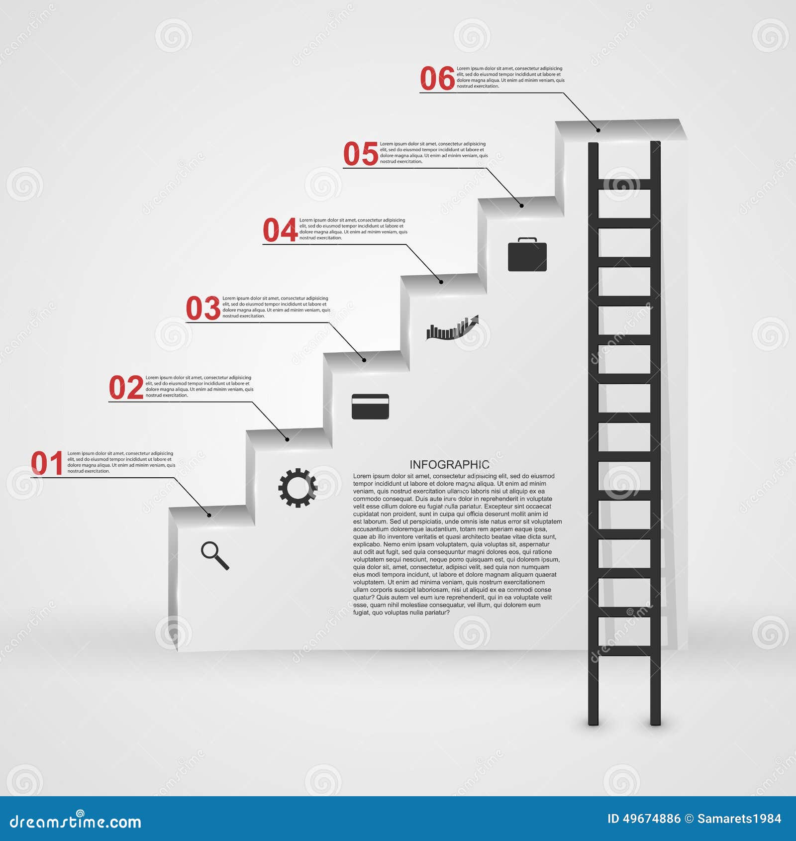 Infographic in the Form of Steps Staircase Design Concept. Stock Vector ...