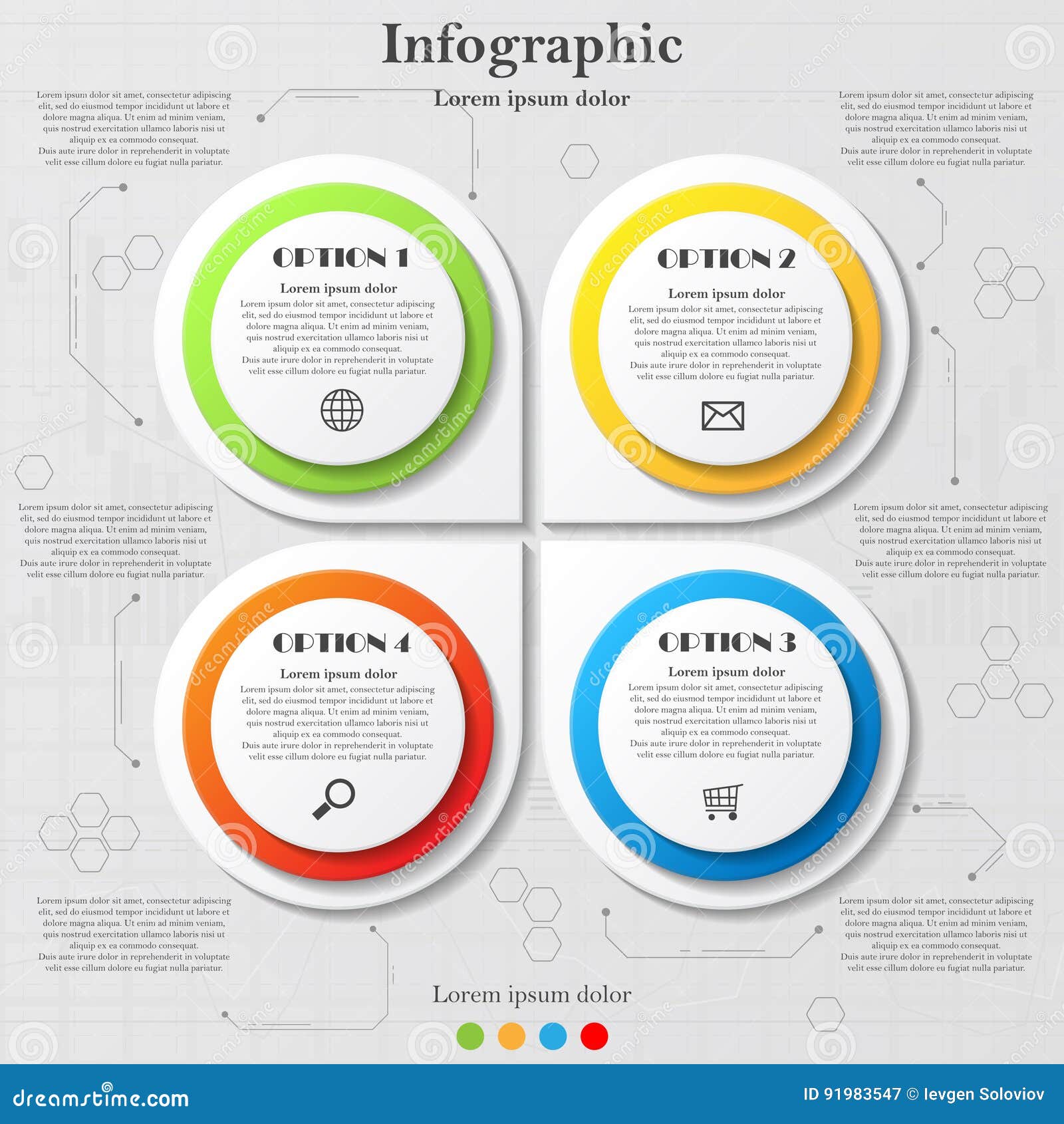 Infographic with Four Options Stock Vector - Illustration of ...