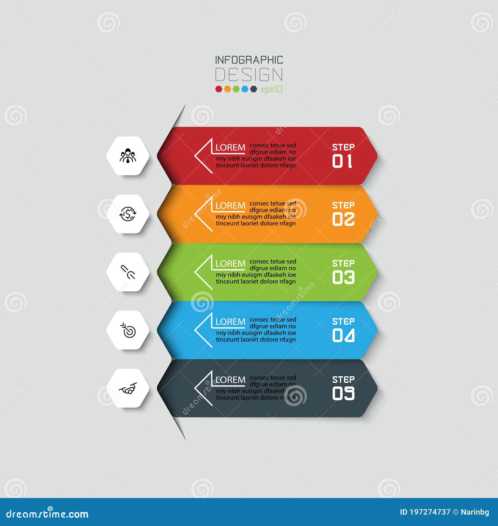 Four Steps Vector Design Use with Presentation of Business, Education ...