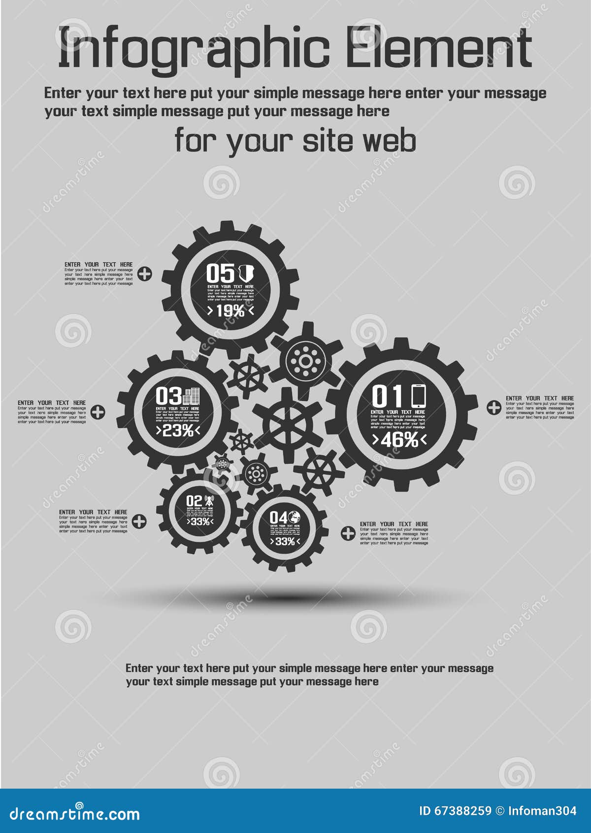 Infographic gear grey stock vector. Illustration of data - 67388259