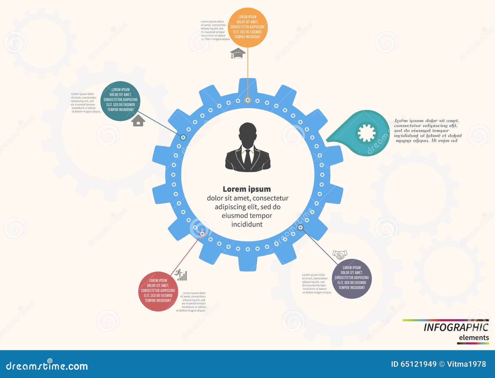 Infographic Gear Chart Vector Design Template | CartoonDealer.com #70228773