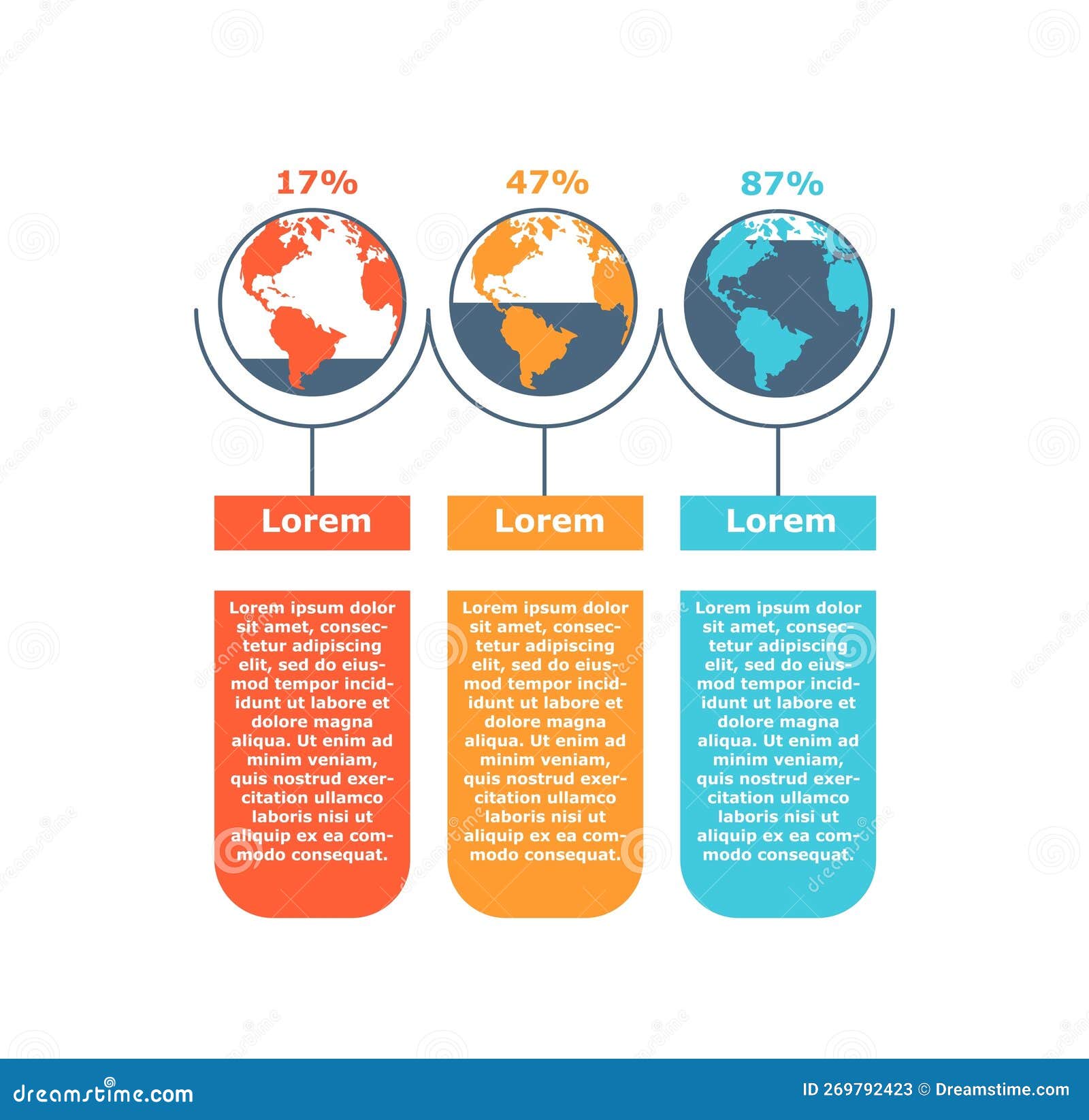 Infographic with globe stock vector. Illustration of icon - 269792423