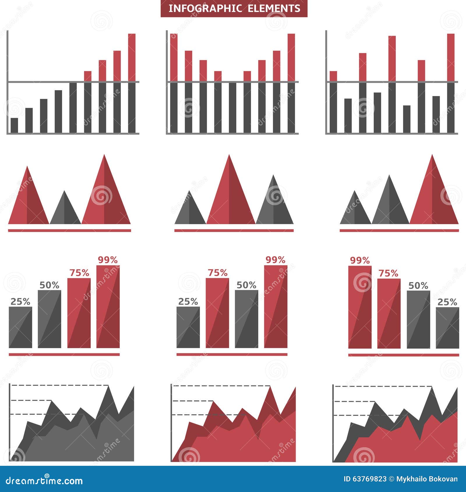 Infographic graph set stock vector. Illustration of graph - 63769823