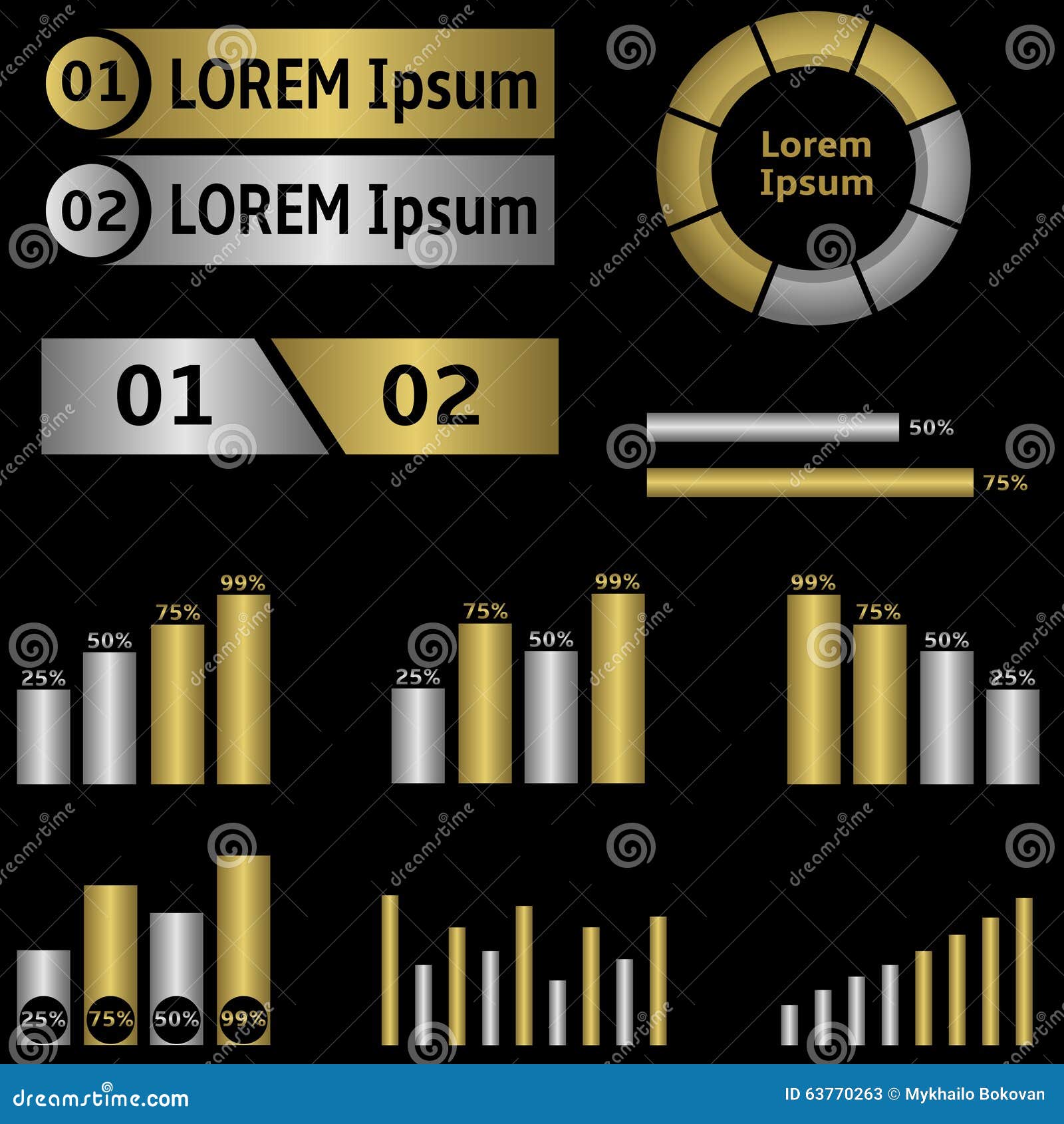 Infographic graph set stock vector. Illustration of demographics - 63770263