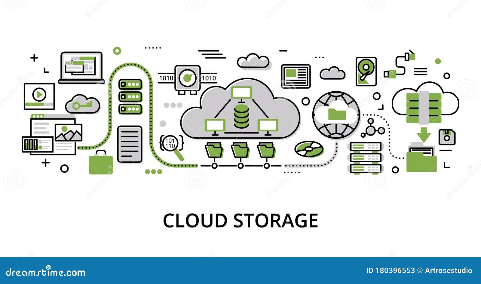 Infographic Greenery Cloud Storage Concept Stock Vector - Illustration ...