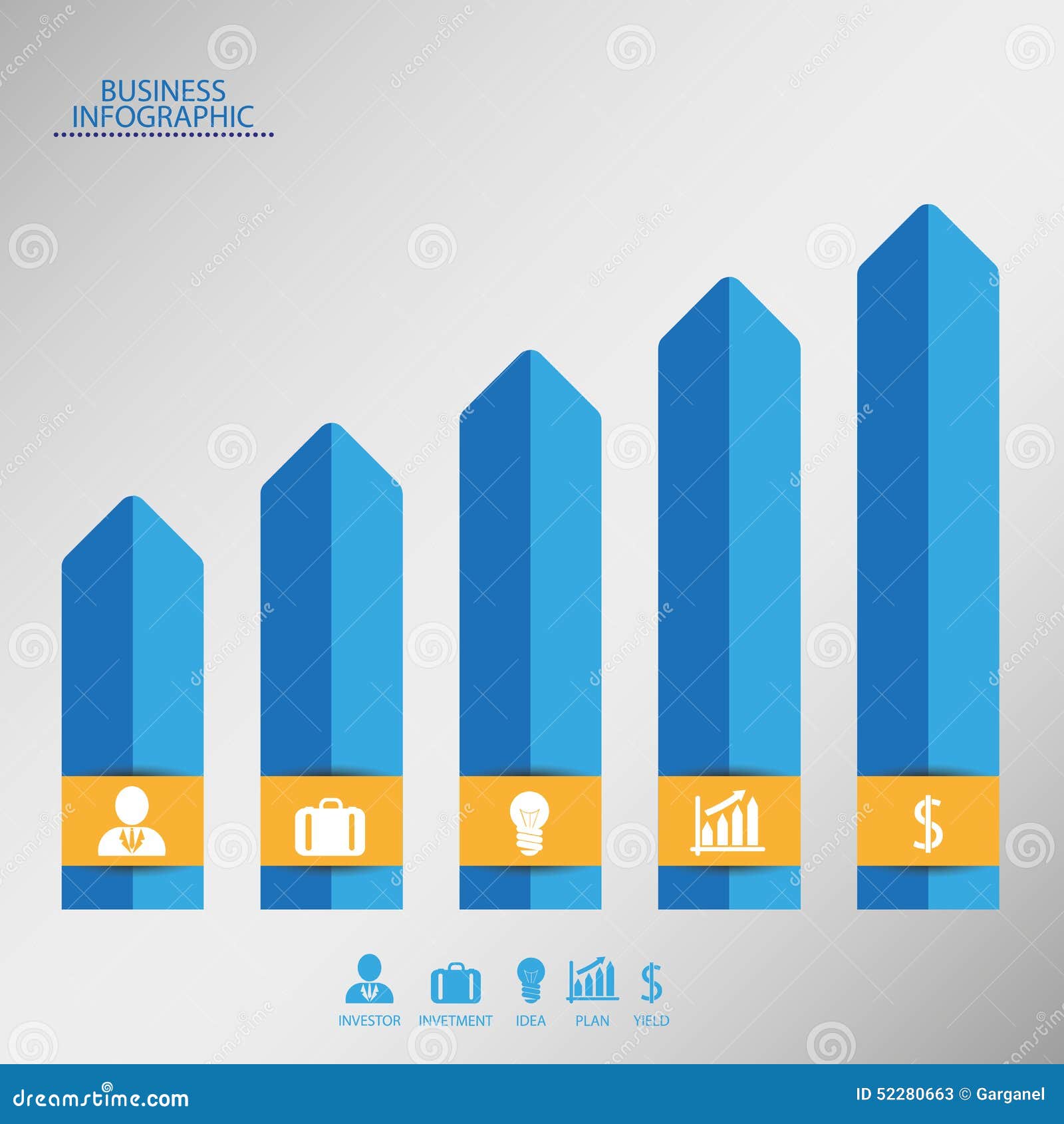 Infographic with Growth Graph and Icons Stock Illustration ...