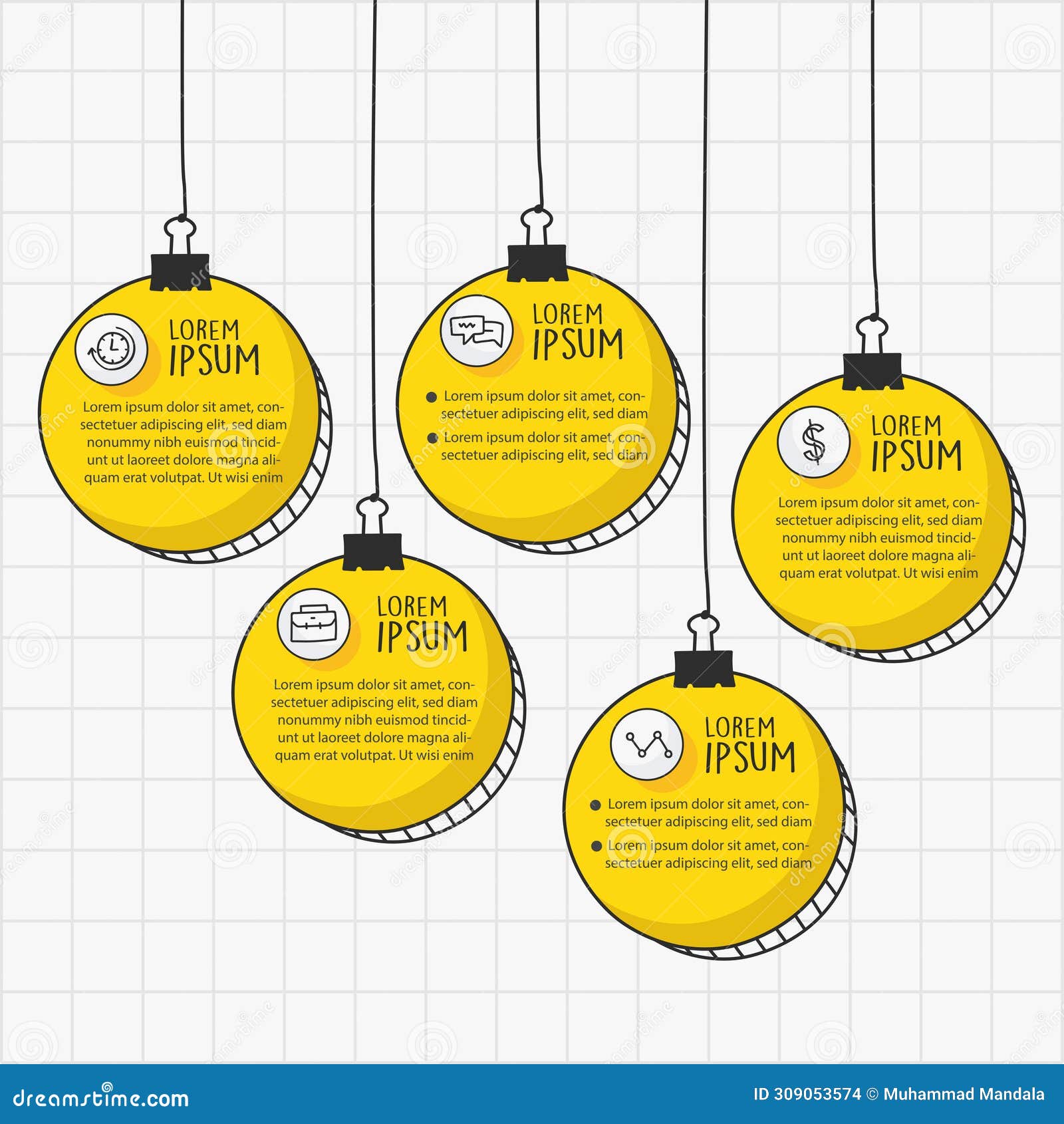 Infographic Hand Drawn Professional Steps with Yellow Color and Black ...