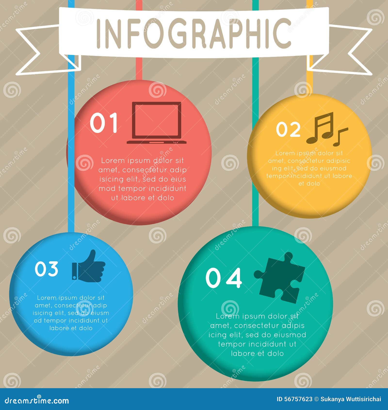 Infographic 3 Hanging 3d Circle Frames Vector | CartoonDealer.com #87802118