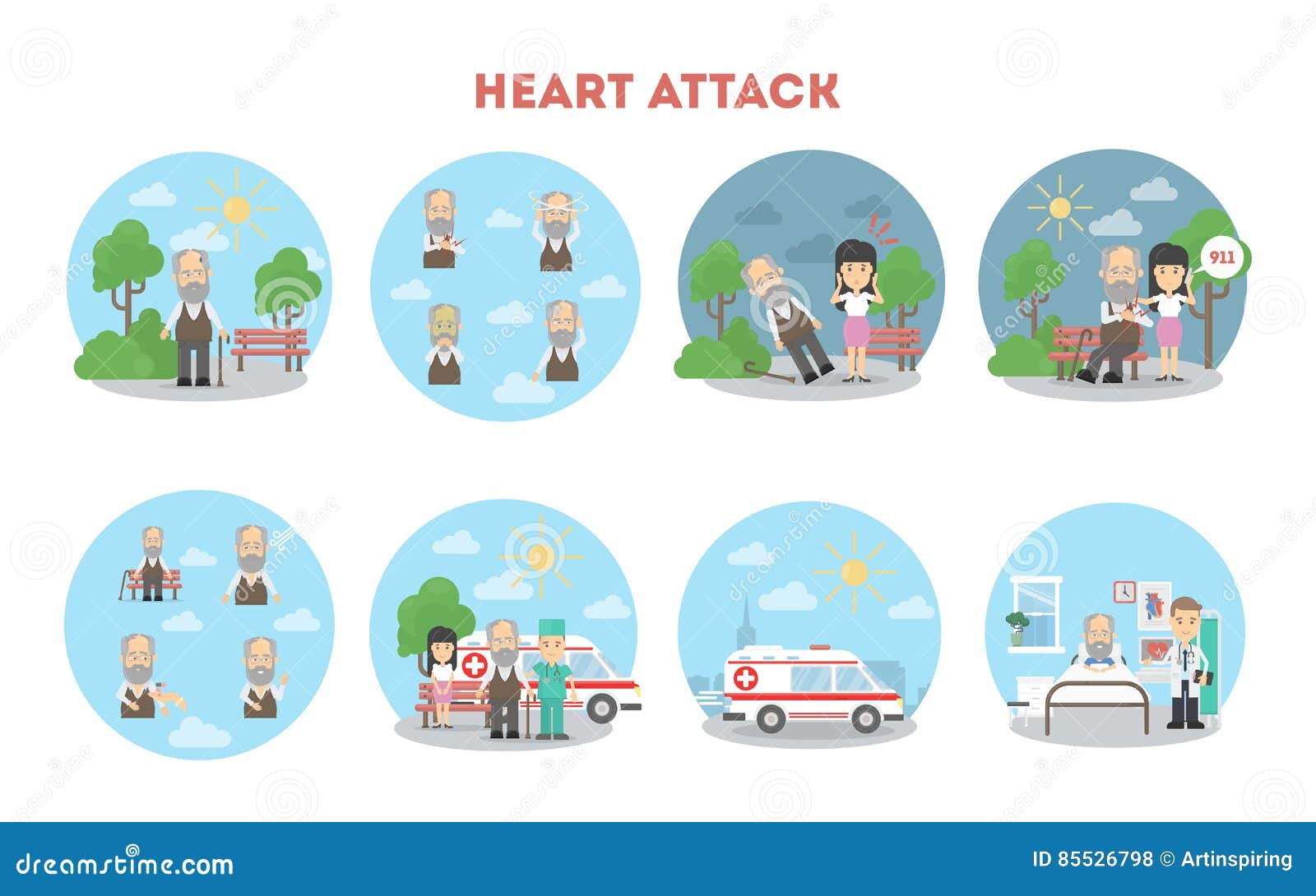 Infographic hartaanval vector illustratie. Illustration of begrip ...