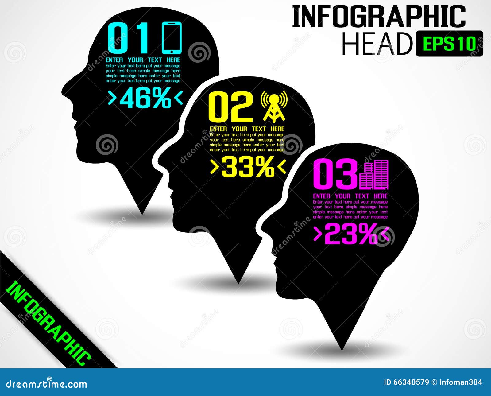 Infographic Head Style Vector Illustration | CartoonDealer.com #67388888