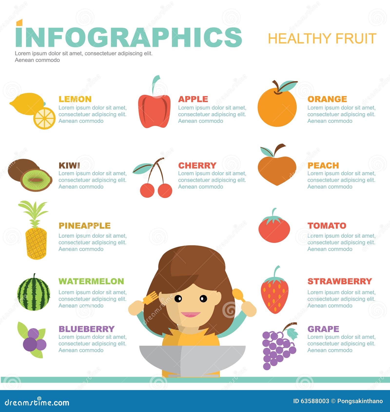 Infographic Healthy Fruit Vector Design Stock Vector - Illustration of ...